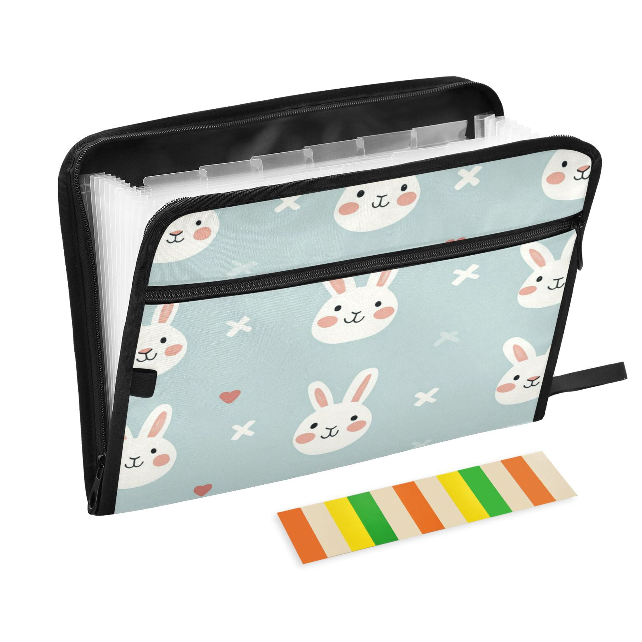 WOBOGO Cute Rabbit Face Pattern Expanding File Folder Letter Size ...