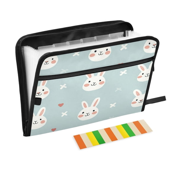 WOBOGO Cute Rabbit Face Pattern Expanding File Folder Letter Size ...