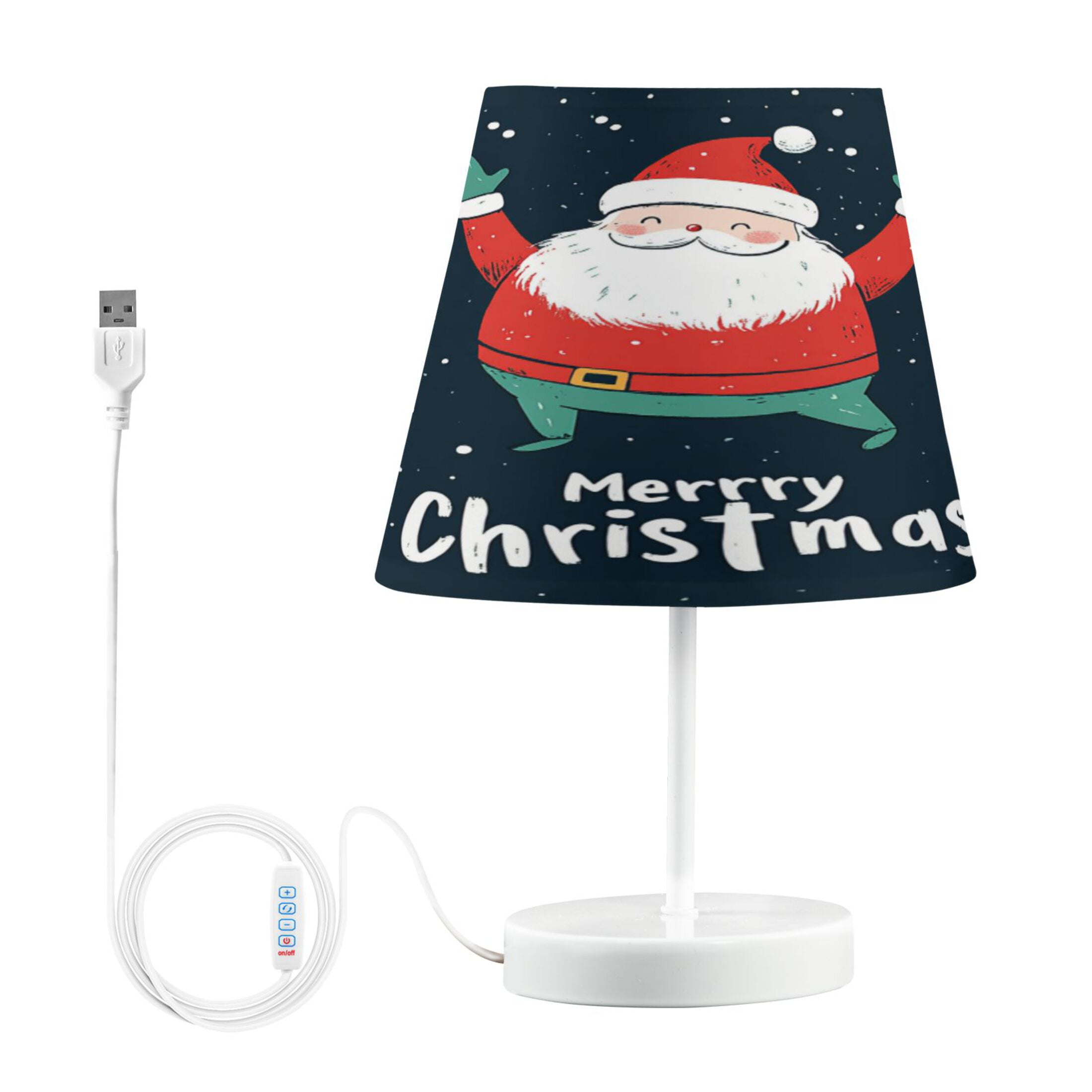 WOBOGO Cute Santa Claus Table Lamps Bedroom 3-Speed Dimmable Farm Style ...
