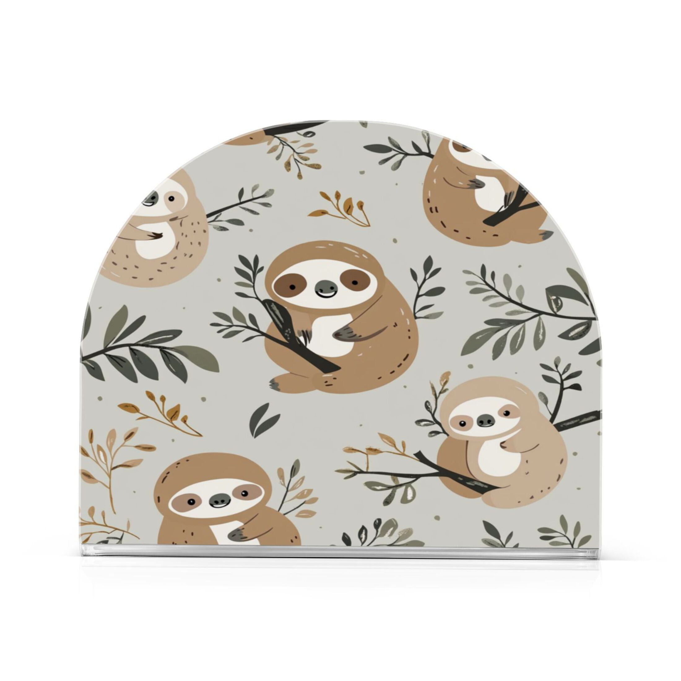 WOBOGO Cute Sloth Pattern with Boho Elements Clear Acrylic Napkin ...