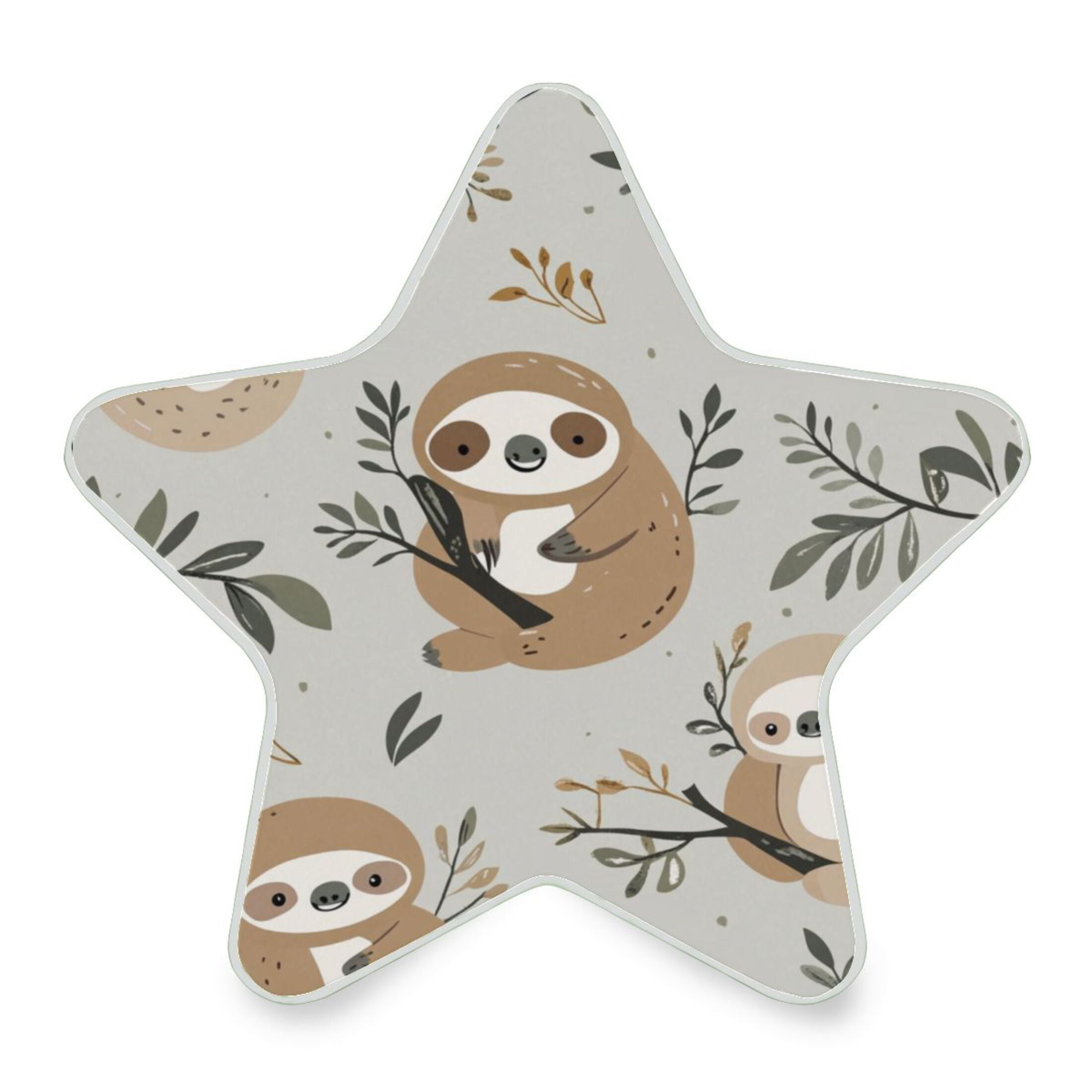 WOBOGO Cute Sloth Pattern with Boho Elements LED Star Night Light 0.2 ...