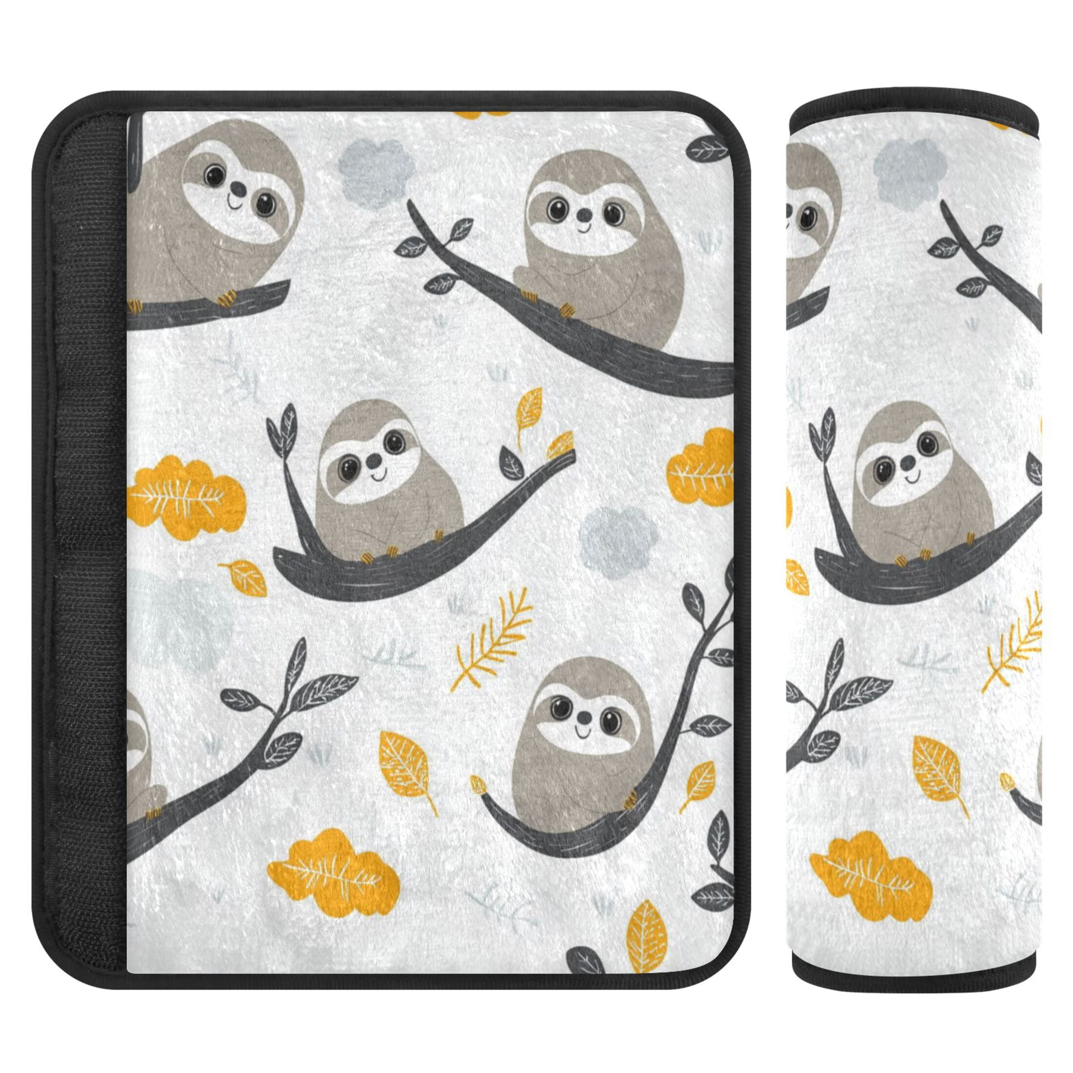 WOBOGO Cute Sloth Patterns Lying on A Branch Seat Belt Cover 2 Piece ...