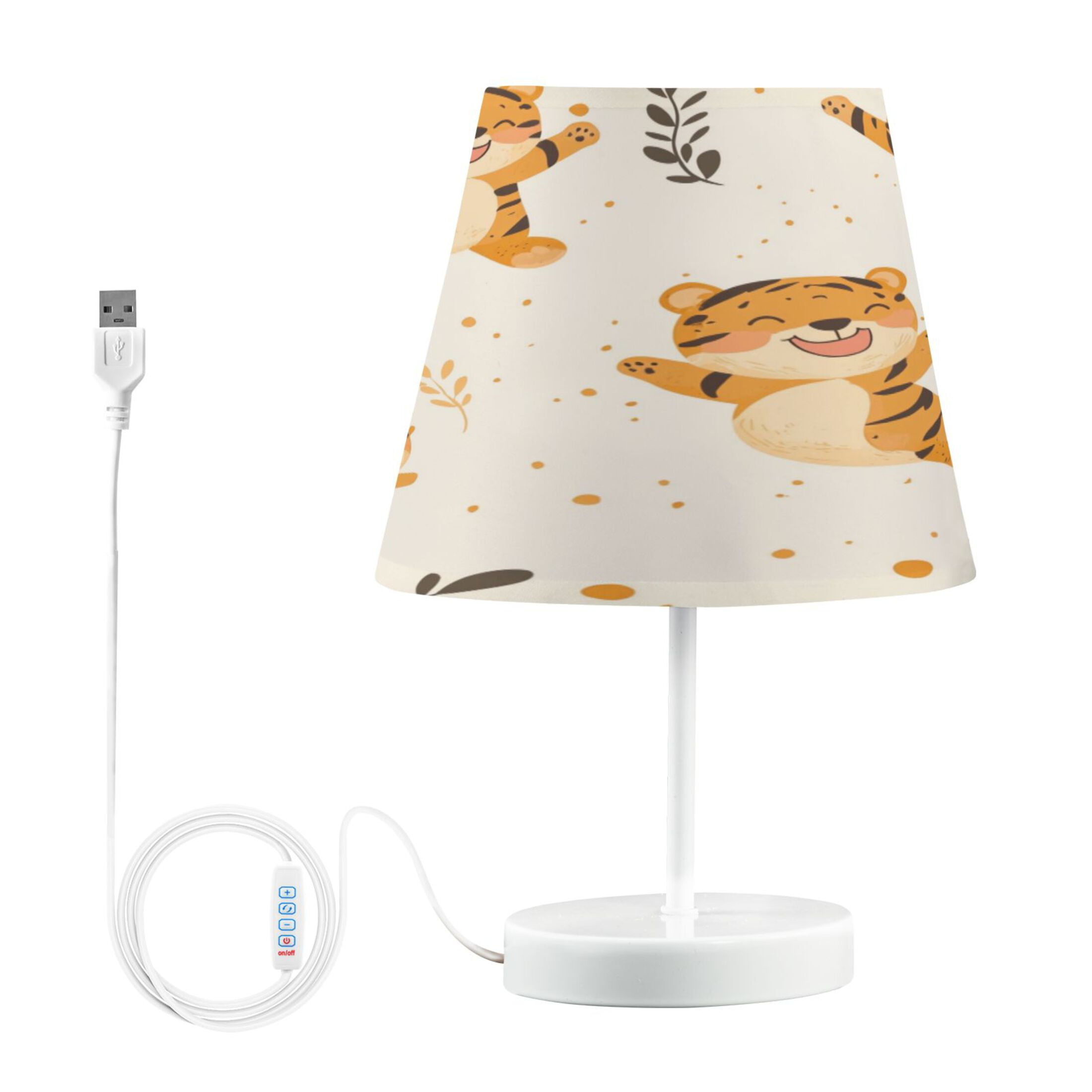 WOBOGO Cute Smile Jumping Tiger Table Lamps Bedroom 3-Speed Dimmable ...