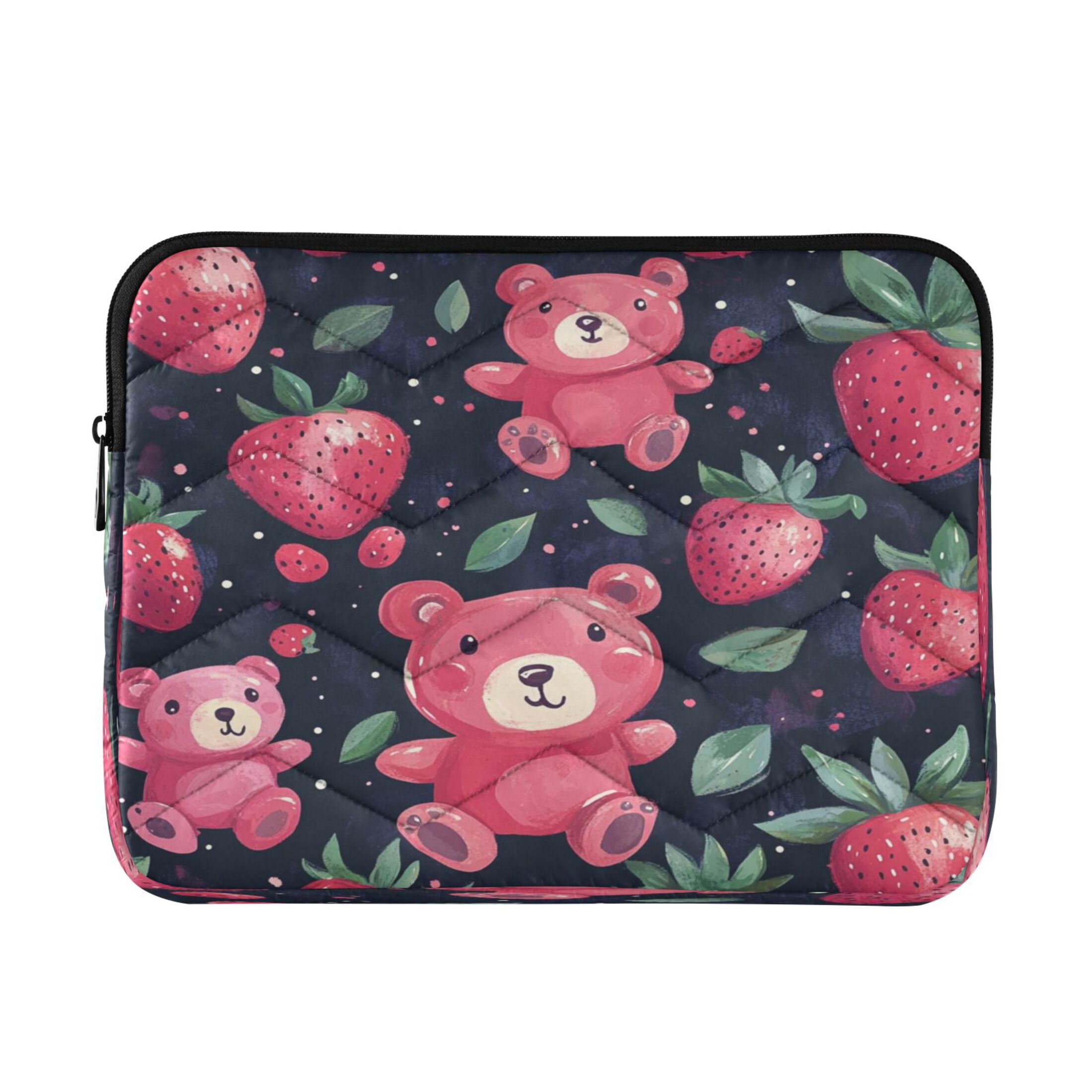 WOBOGO Cute Strawberry Bear Laptop Sleeve 15.7 inch Lightweight Zipper ...
