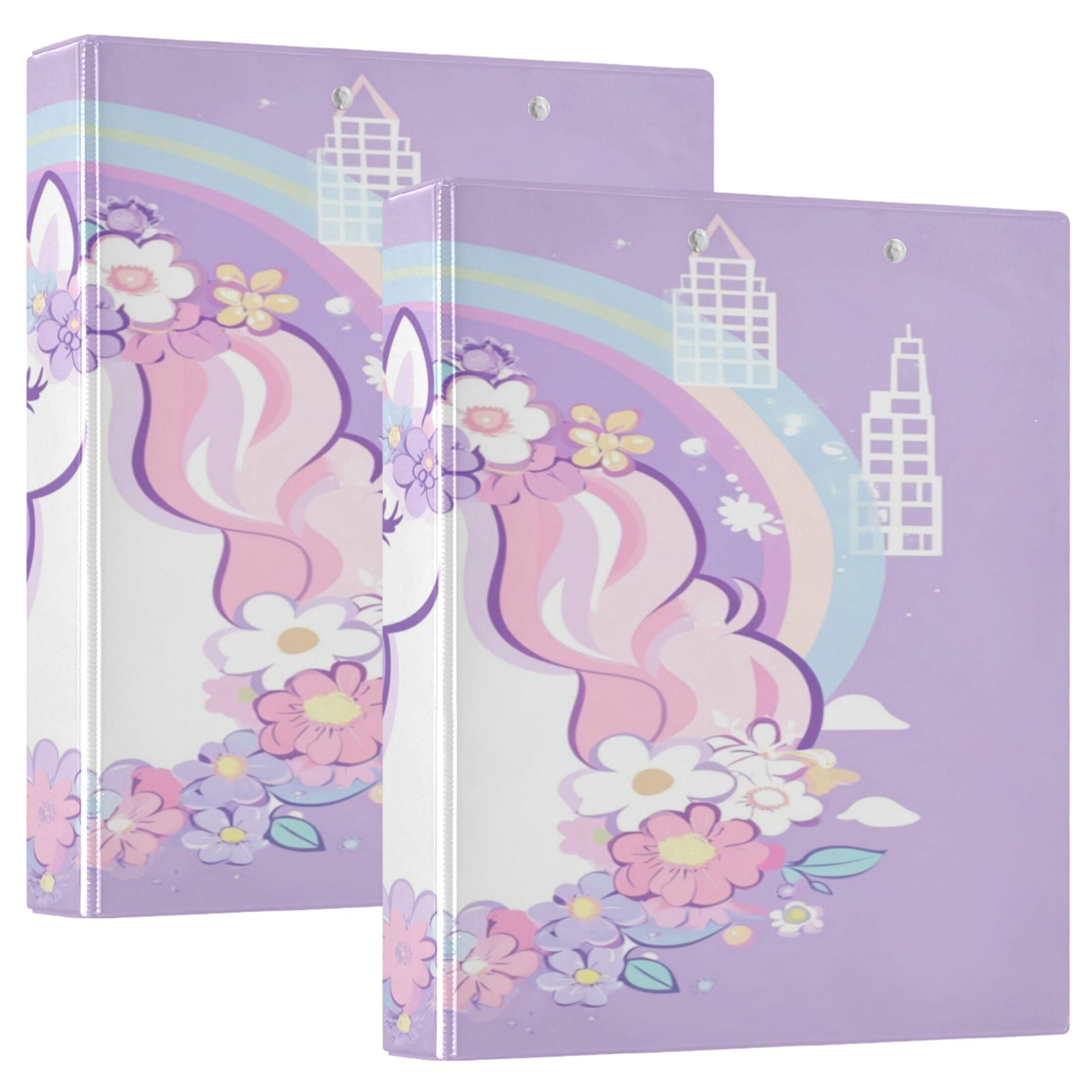 WOBOGO Cute Unicorn Purple Pattern File Folders Extra Large Capacity to ...