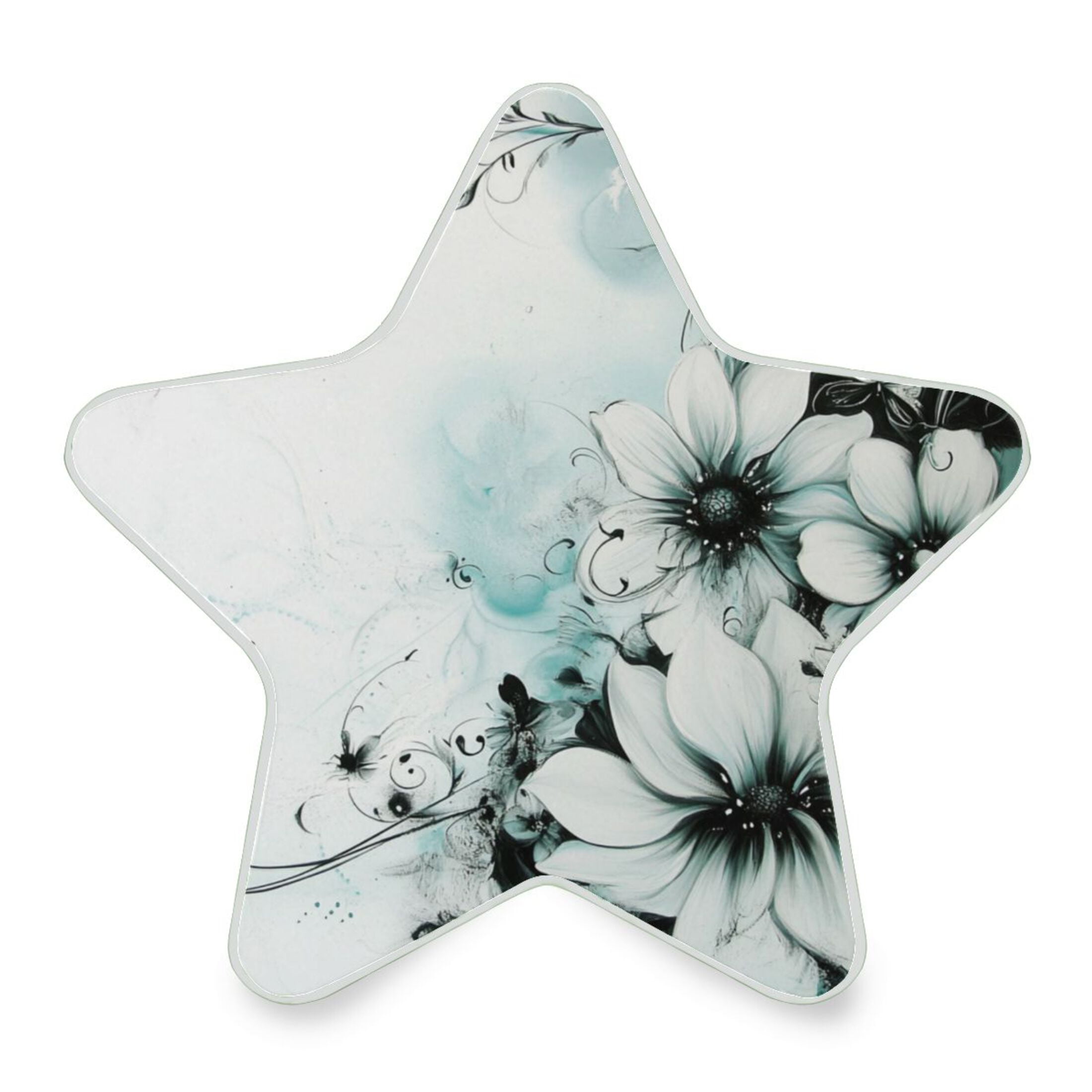 WOBOGO Cyan Flowers LED Star Night Light 0.2 Watt Wall Plug Dusk to ...