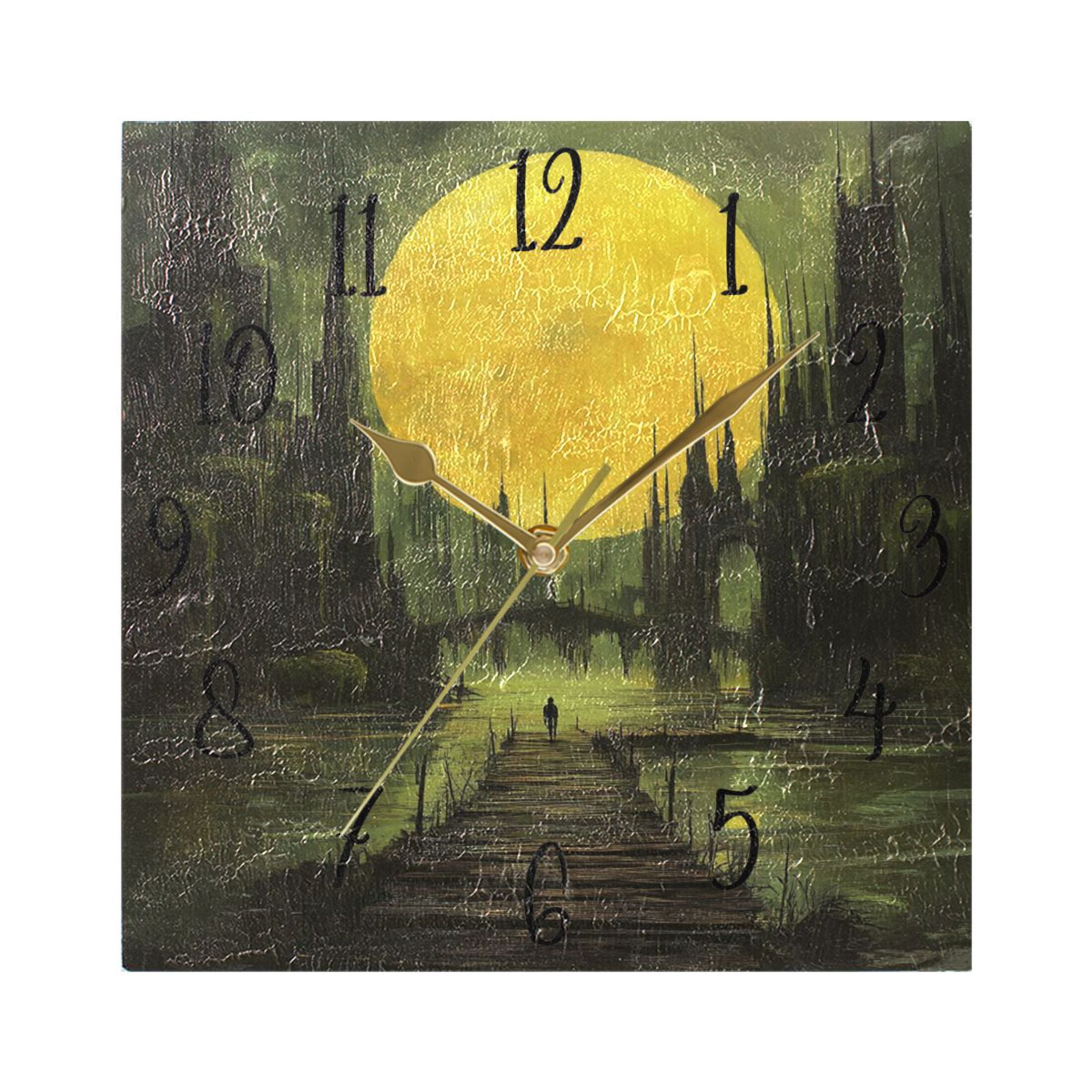WOBOGO Dark Ancient City Wall Clock 7.78 Inch Battery Operated Silent ...