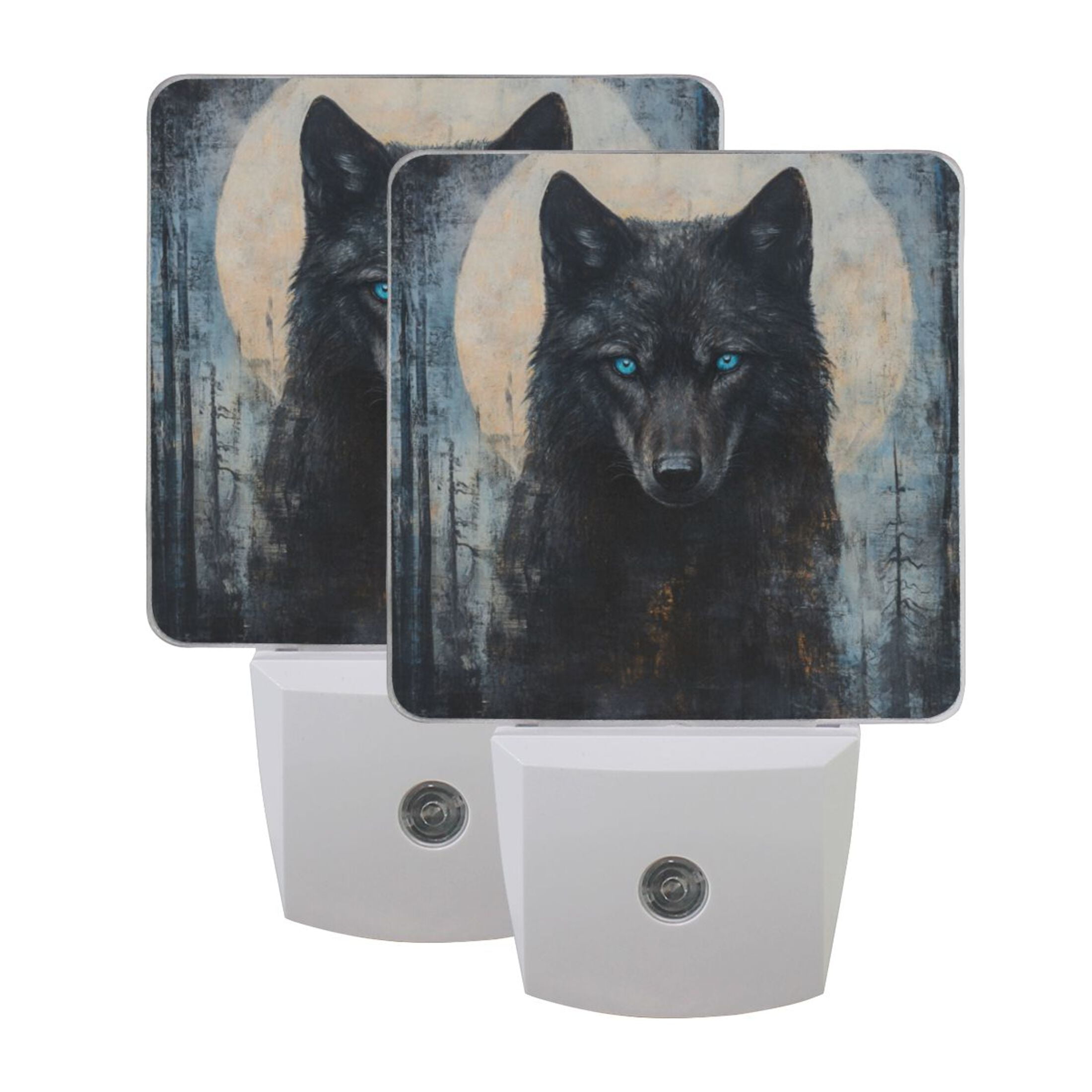 WOBOGO Dark Forest Wolf King LED Night Light 2 Pcs Set 0.5 Watt Wall ...