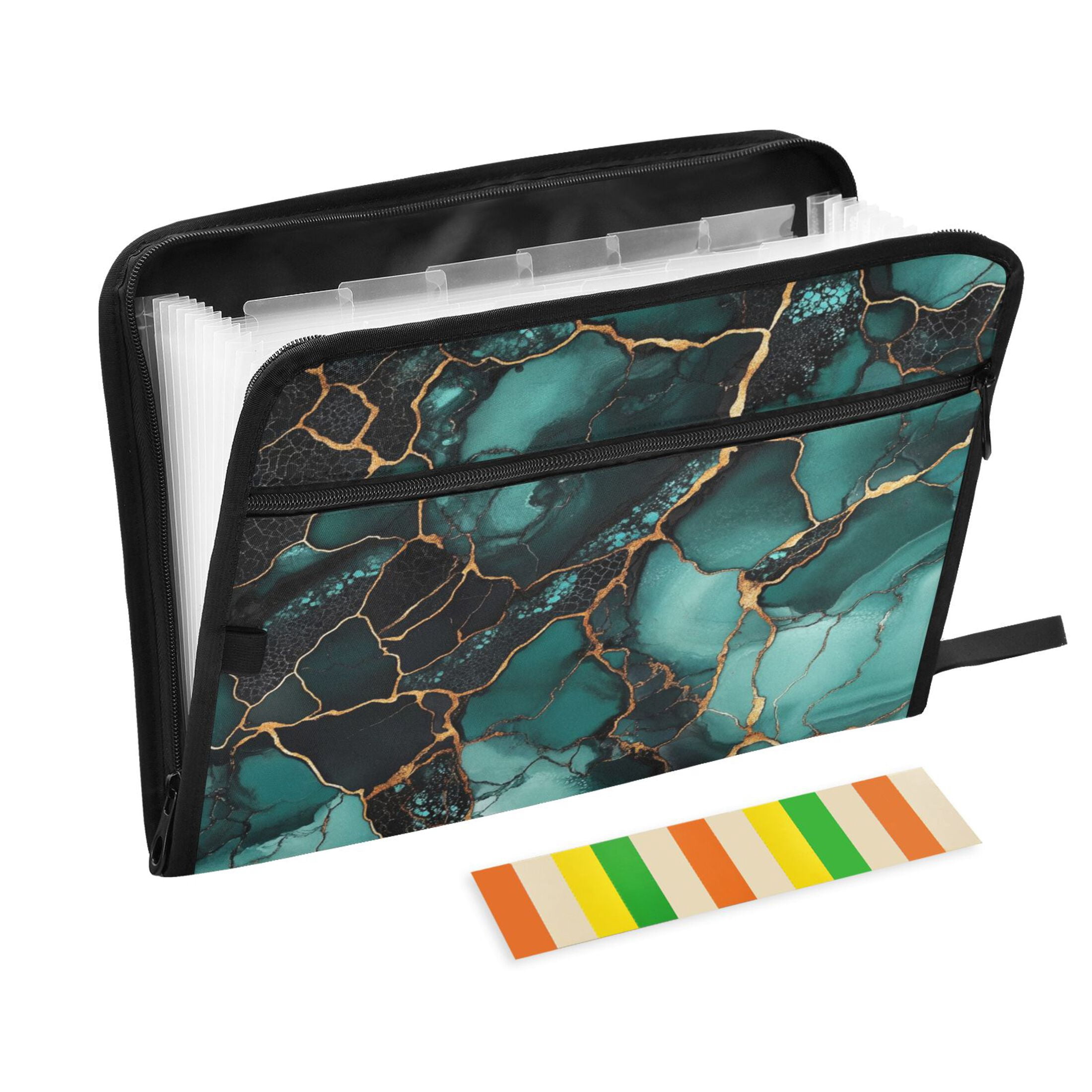 WOBOGO Dark Green Gild Marbles Expanding File Folder Letter Size ...