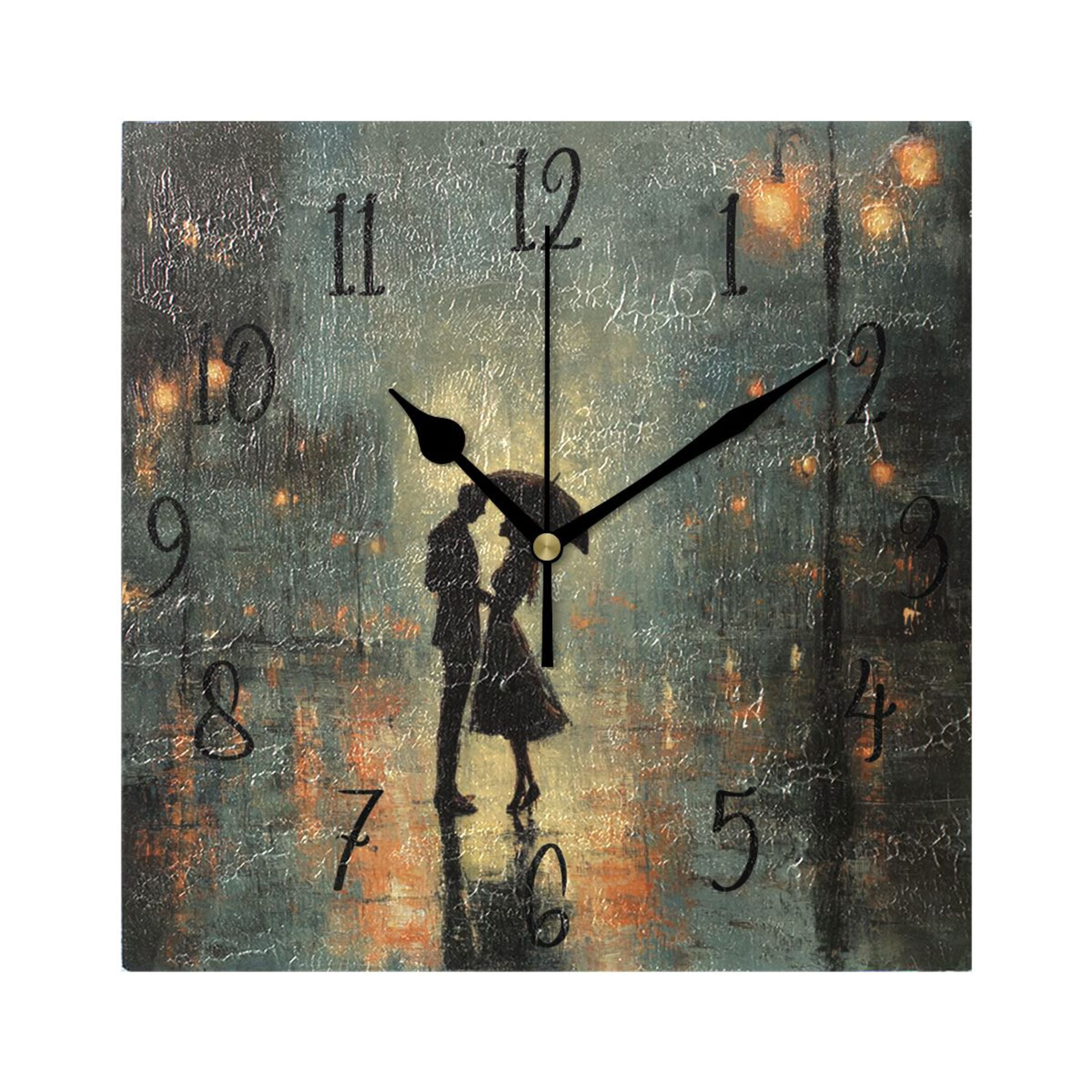 WOBOGO Date Rain Wall Clock 7.78 Inch Battery Operated Silent Unit ...