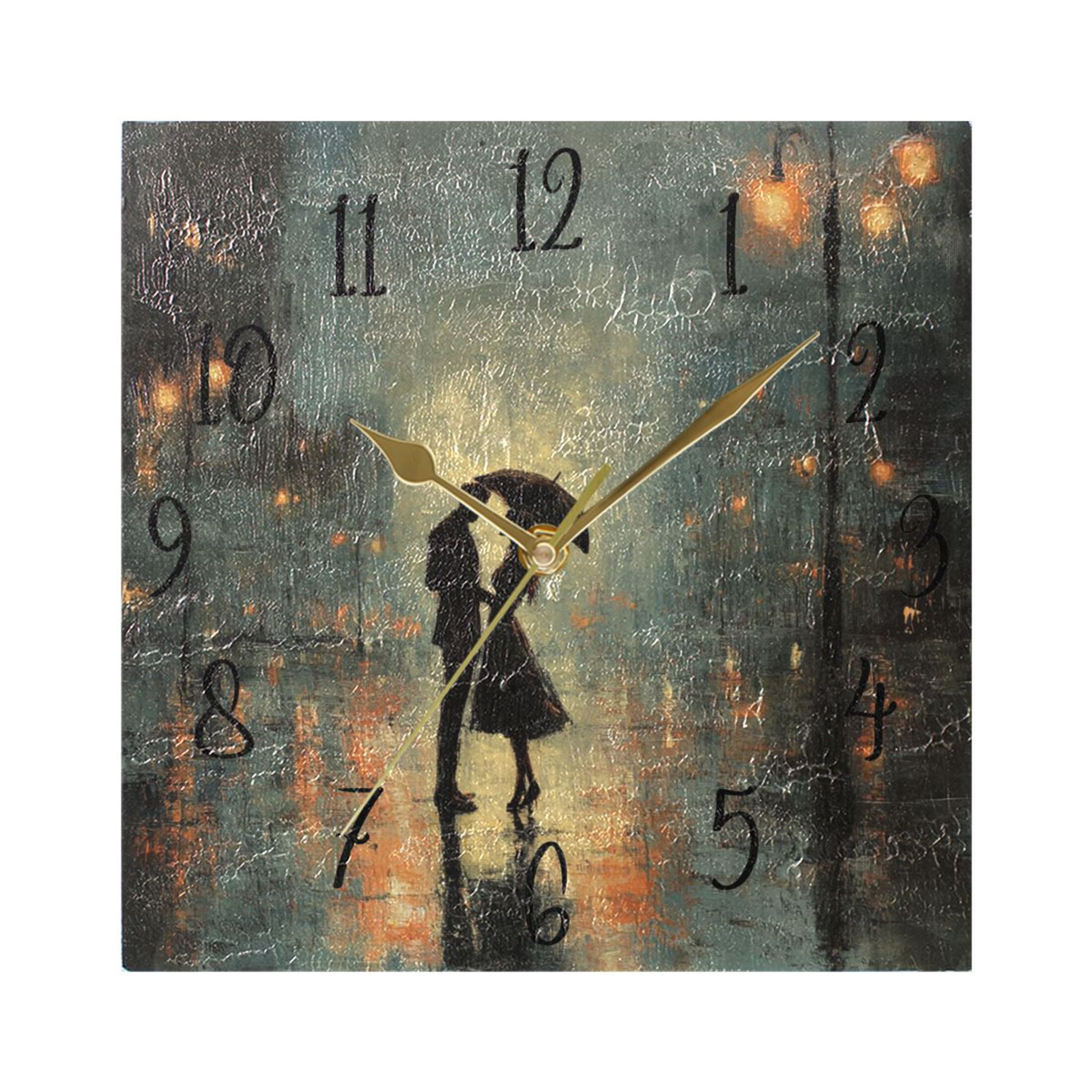 WOBOGO Date Rain Wall Clock 7.78 Inch Battery Operated Silent Unit ...