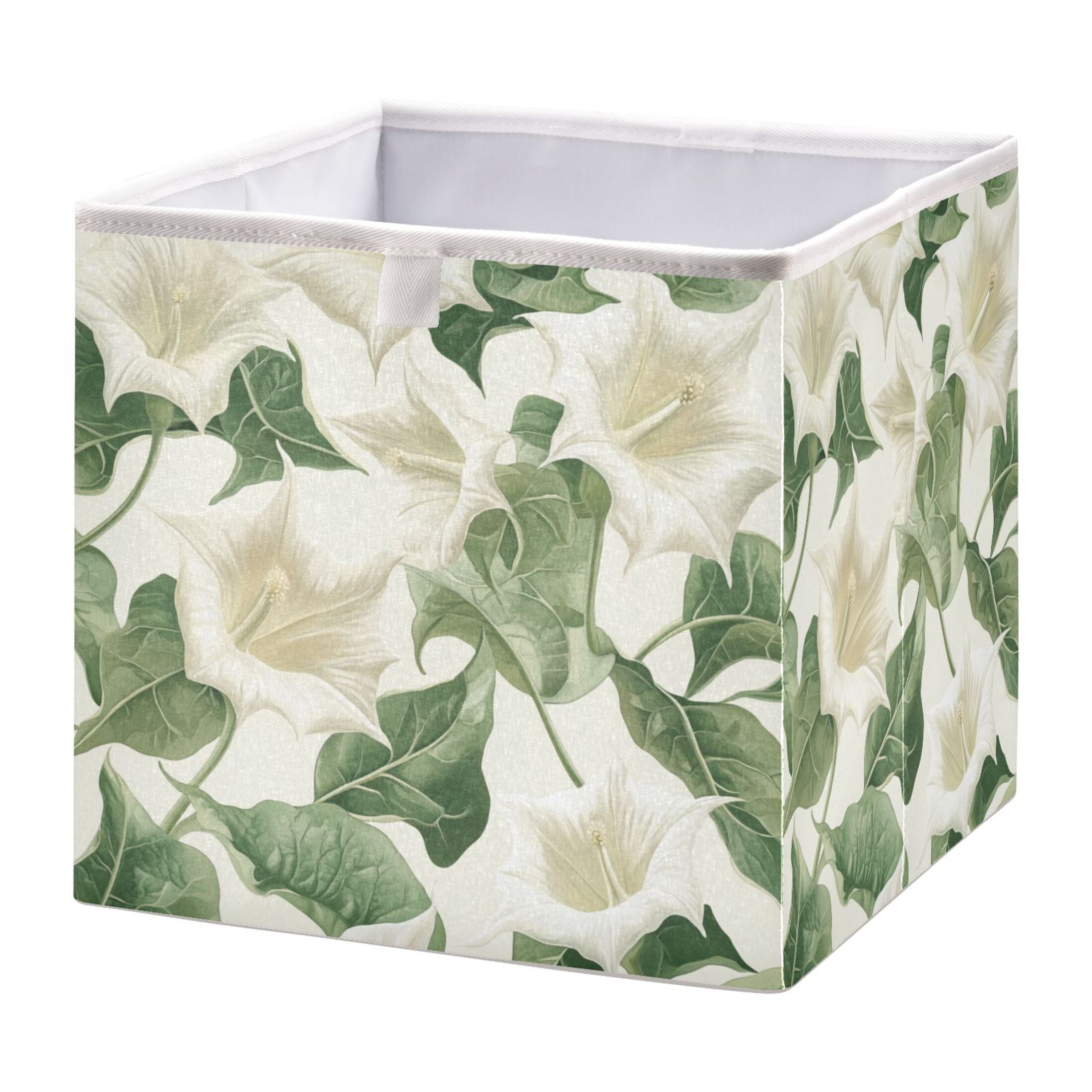 WOBOGO Datura Stramonium Storage Basket Foldable Easy to Clean Durable with Hollow Support Plate ...