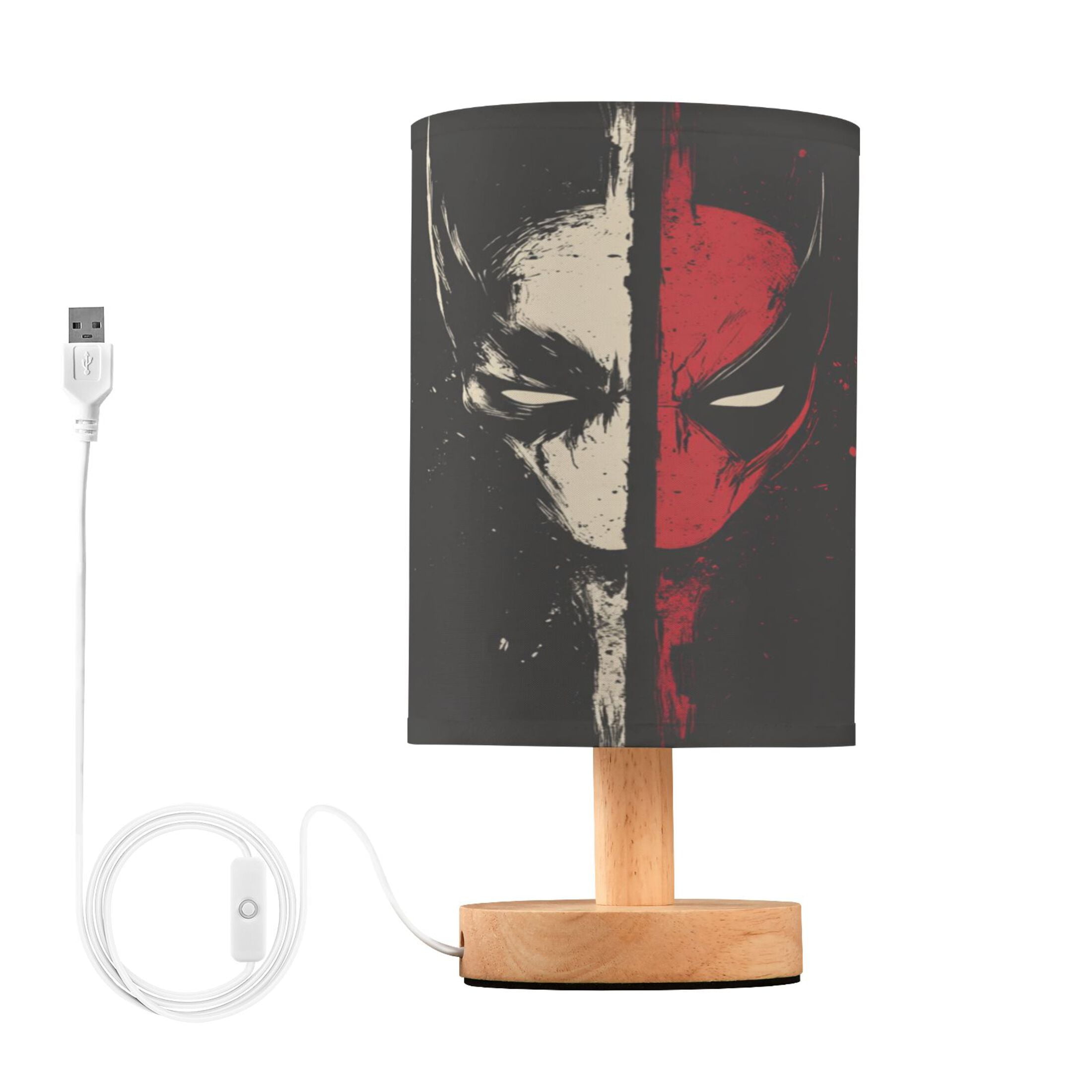 WOBOGO Deadpool and Wolverine Bedroom Table Lamp USB Power Connector ...