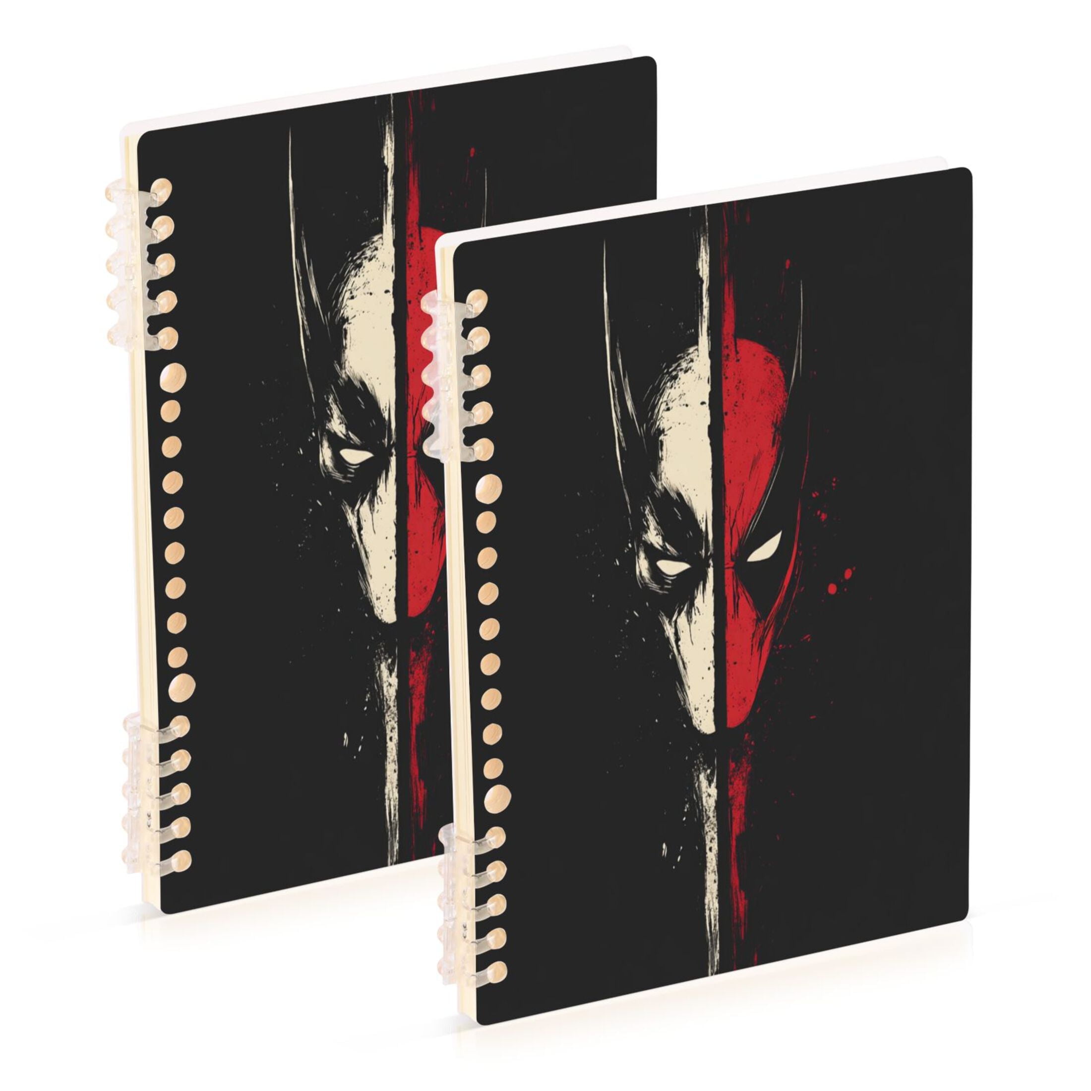 WOBOGO Red and White Mask Notebook College Horizontal Grid Paper Ink ...