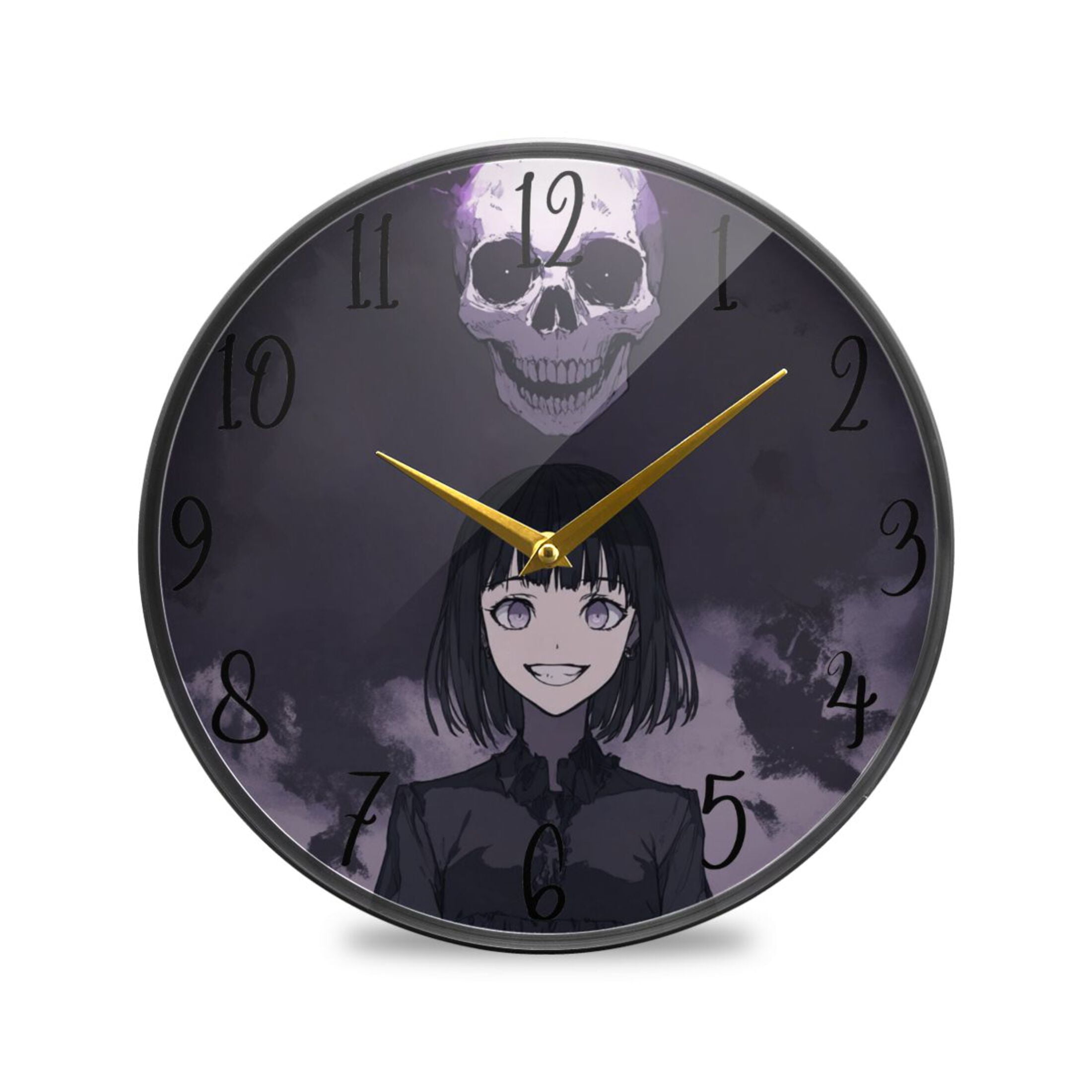 WOBOGO Death Lass Acrylic Wall Clock Battery Operated 9.5in Silent No ...
