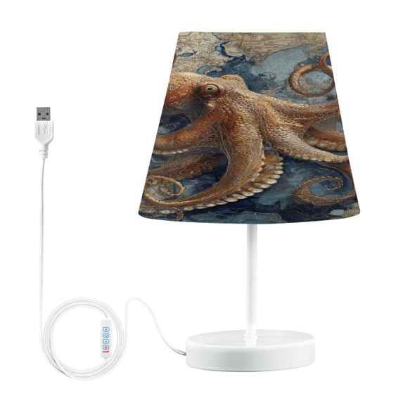 WOBOGO Deep Sea Octopus Table Lamps Bedroom 3-Speed Dimmable Farm Style ...