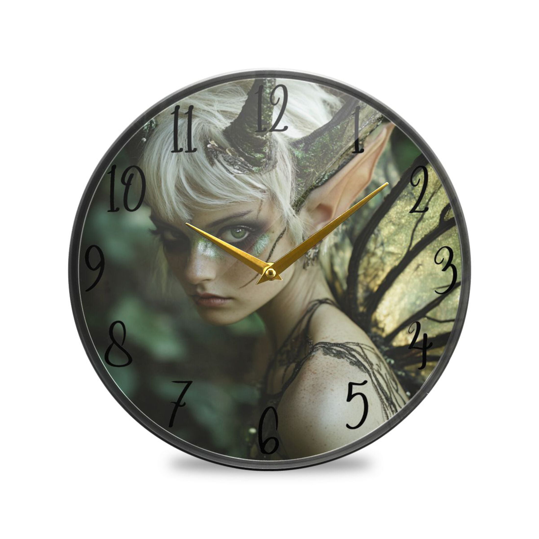 WOBOGO Demon Tinkerbell Elf Acrylic Wall Clock Battery Operated 11.9in ...