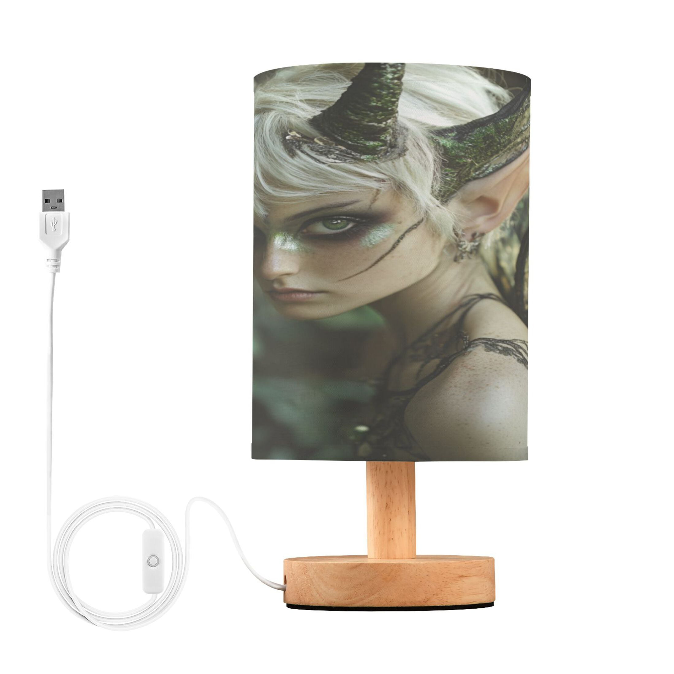 WOBOGO Demon Tinkerbell Elf Bedroom Table Lamp USB Power Connector ...