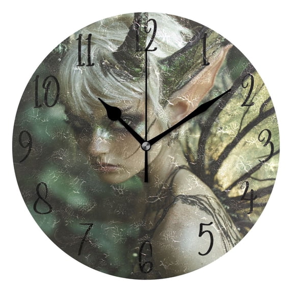 WOBOGO Demon Tinkerbell Elf Wall Clock 10in Silent Mechanism Battery ...