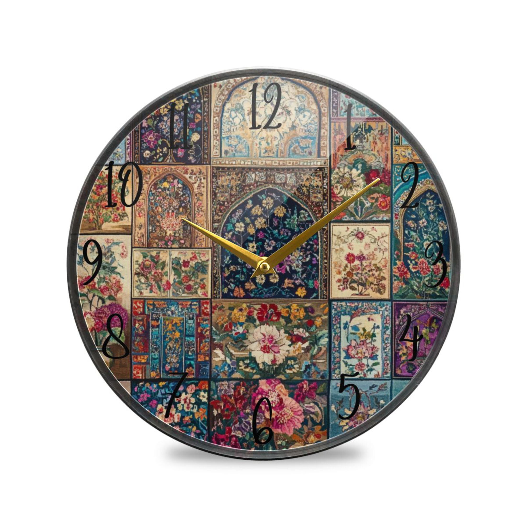 WOBOGO Different Cultural Styles Acrylic Wall Clock Battery Operated 9 ...