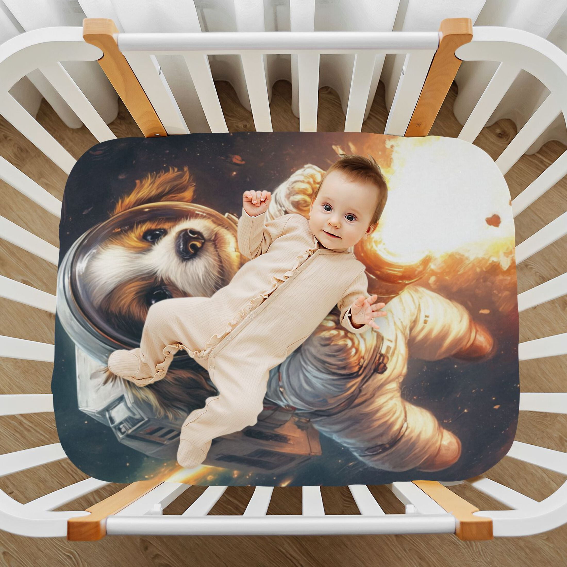 WOBOGO Dogs From Outer Space Baby Crib Sheets Super Soft Microfiber ...