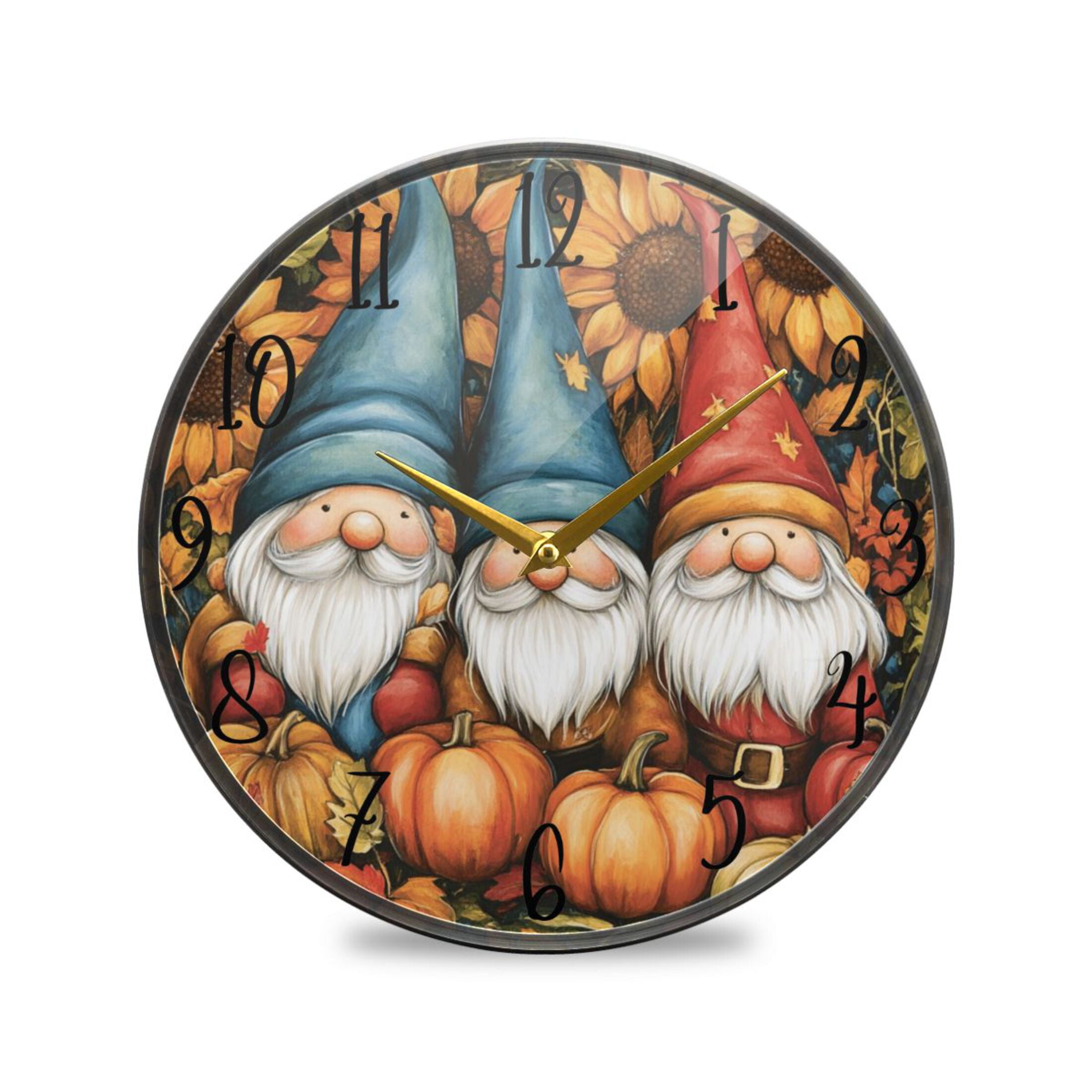 WOBOGO Dwarf Elves Fall Acrylic Wall Clock Battery Operated 9.5in ...