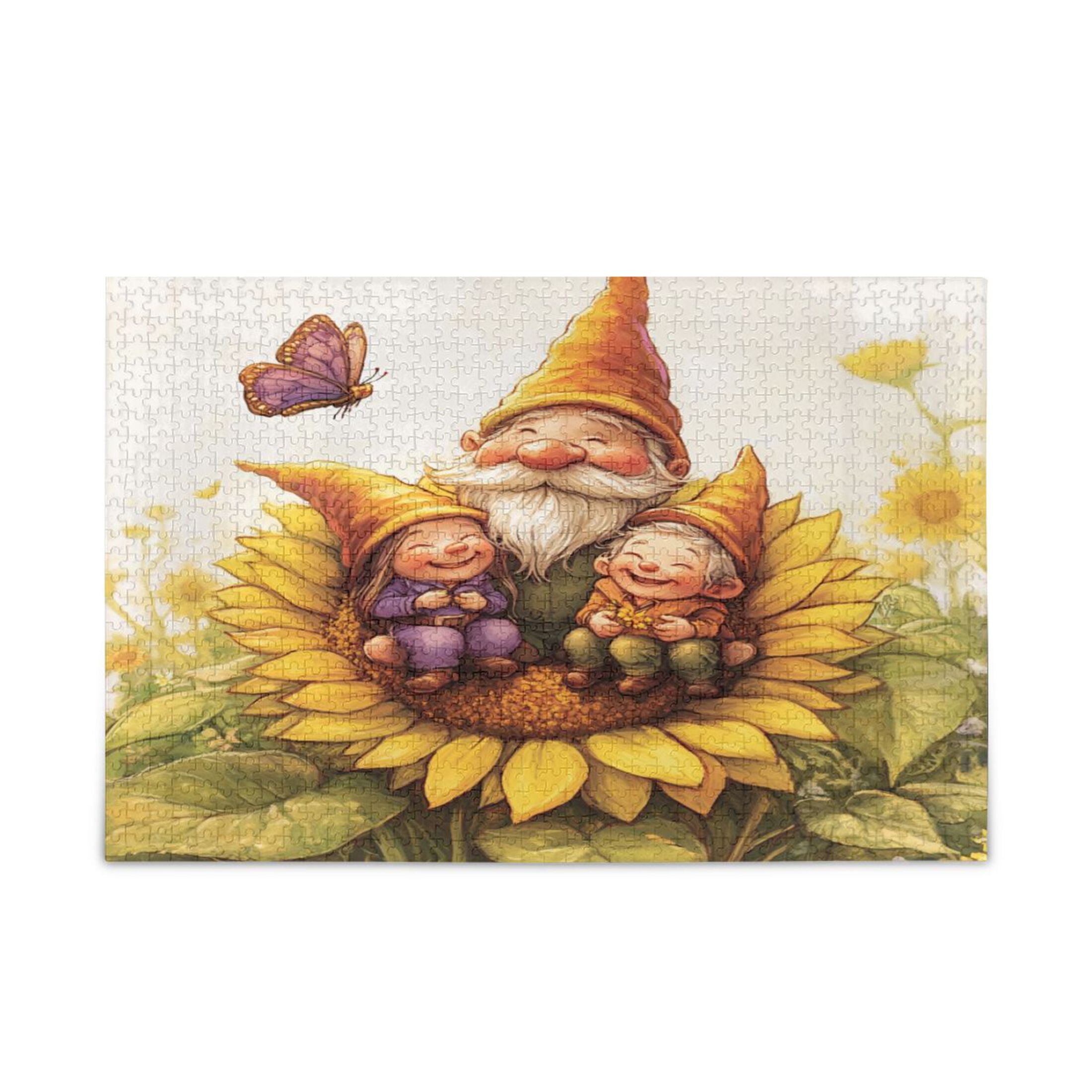 WOBOGO Dwarf Elves Sunflower Puzzle Challenge 1000 Piece Jigsaw ...
