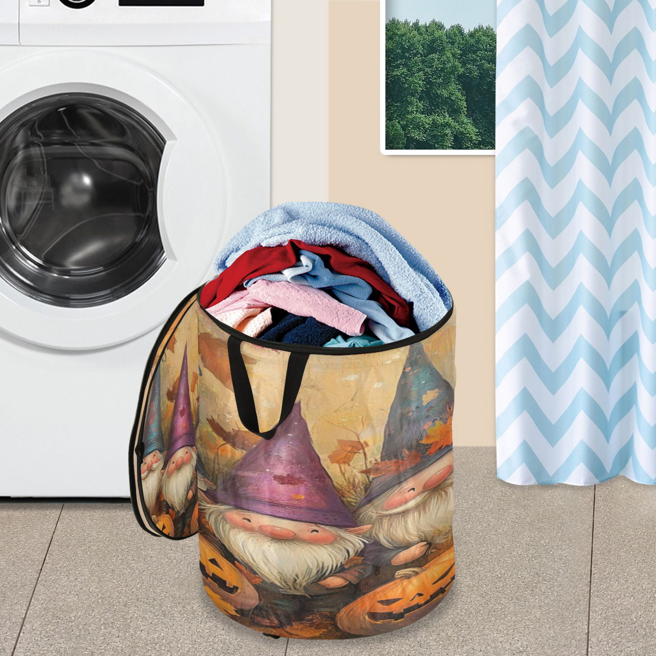 WOBOGO Dwarf Pumpkin Figure Foldable Laundry Baskets with Carry Handle ...