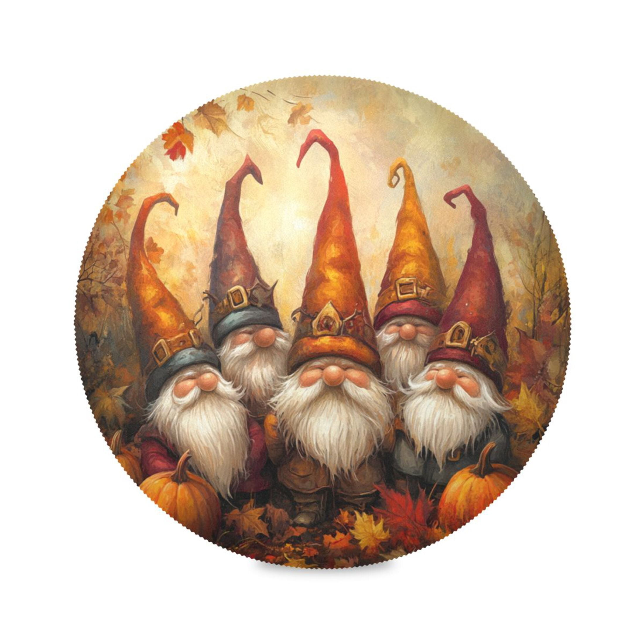 WOBOGO Dwarf Pumpkin Figures Round Placemats Set of 1 Heat Resistant ...