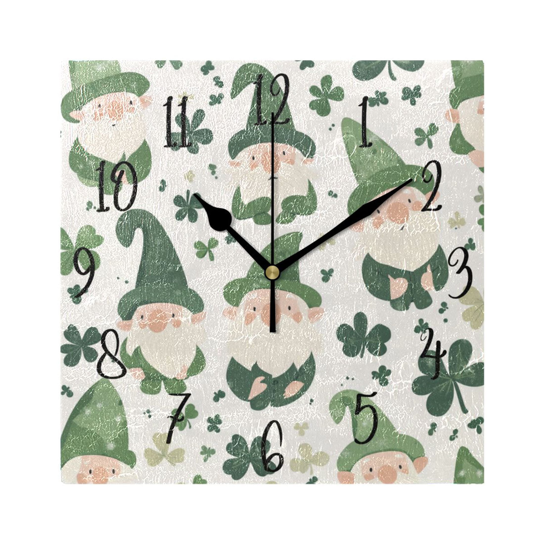 WOBOGO Dwarf in Green Hat Pattern Wall Clock 7.78 Inch Battery Operated ...