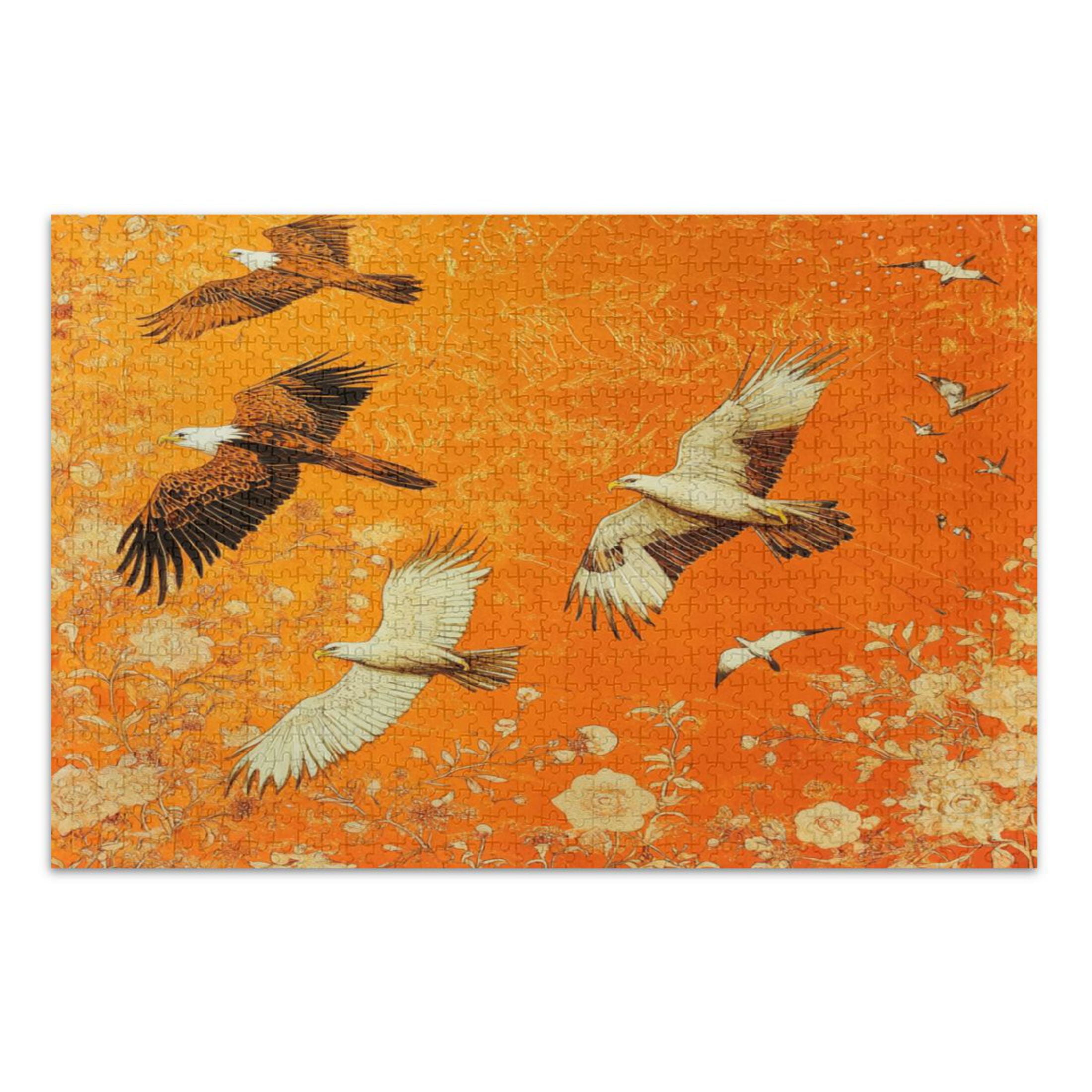 WOBOGO Eagle Golden Flower Jigsaw Puzzle Challenge 1000 Piece Jigsaw ...