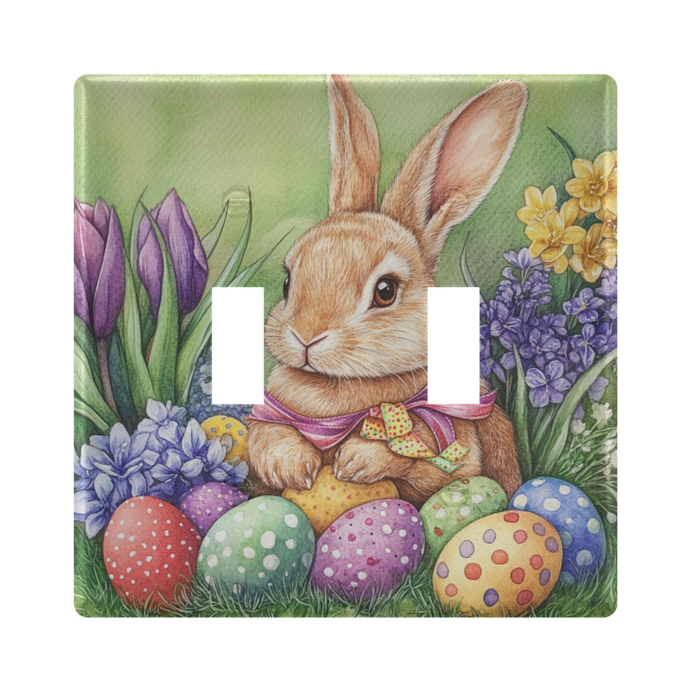 WOBOGO Easter Orange Bunny 2-hole Switch Plates PC Flame Retardant ...