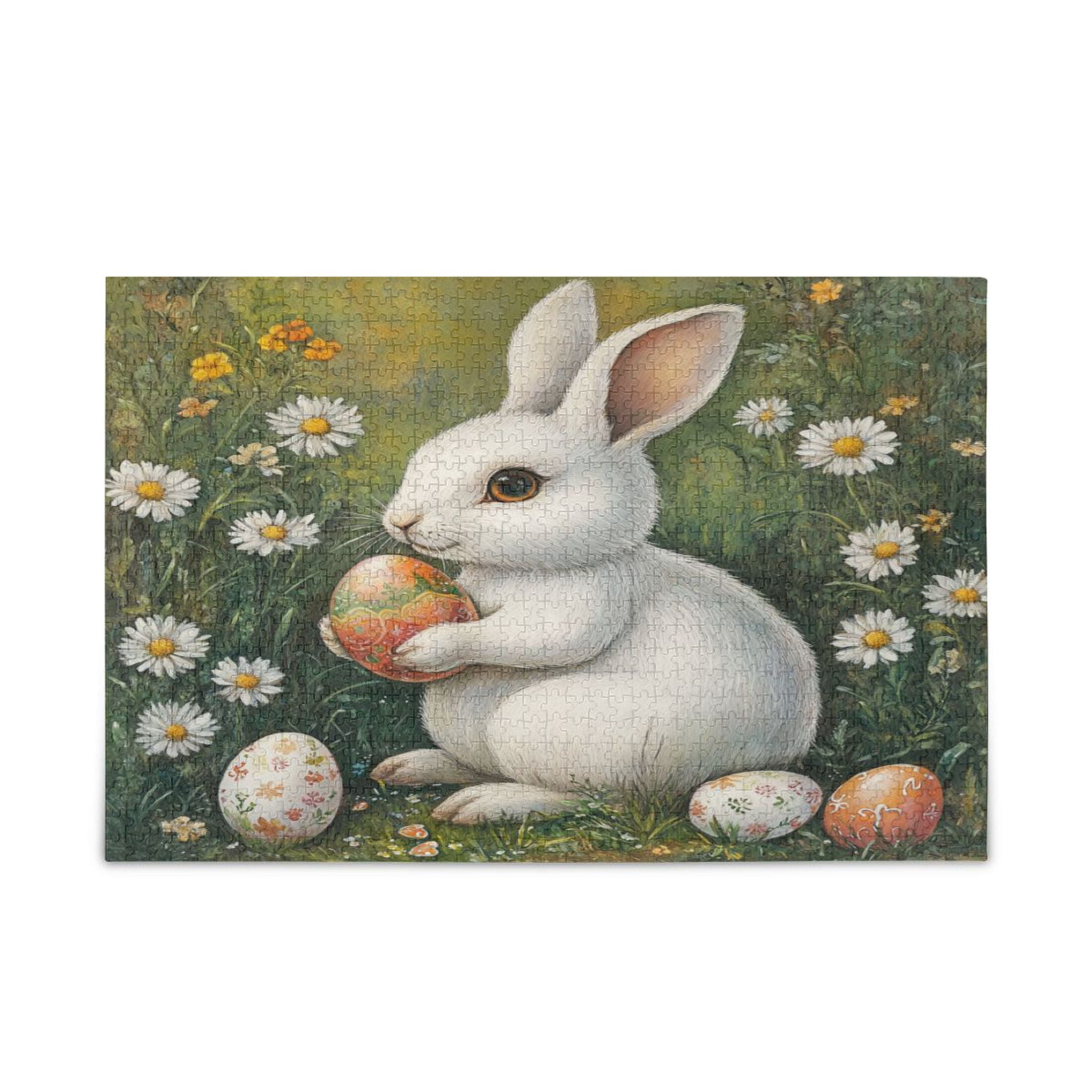 WOBOGO Easter White Rabbit Puzzle Challenge 500 Piece Jigsaw Suitable ...