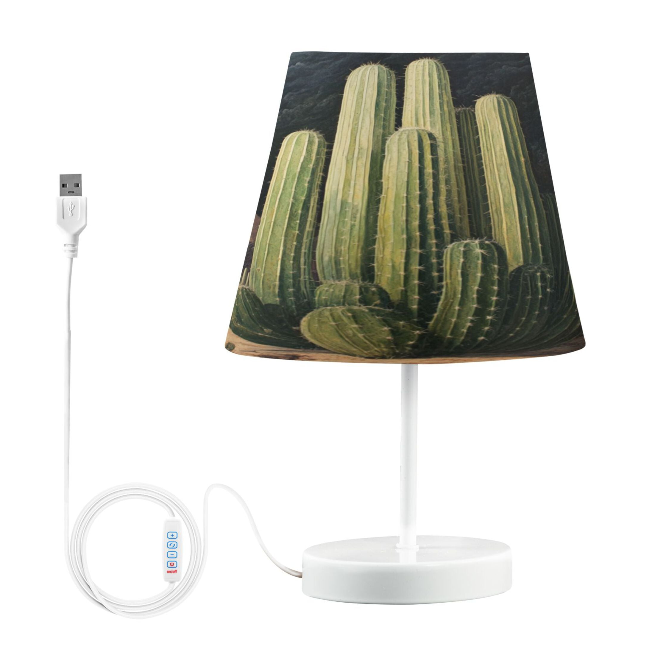 WOBOGO Eldritch Cactus Table Lamps Bedroom 3-Speed Dimmable Farm Style ...