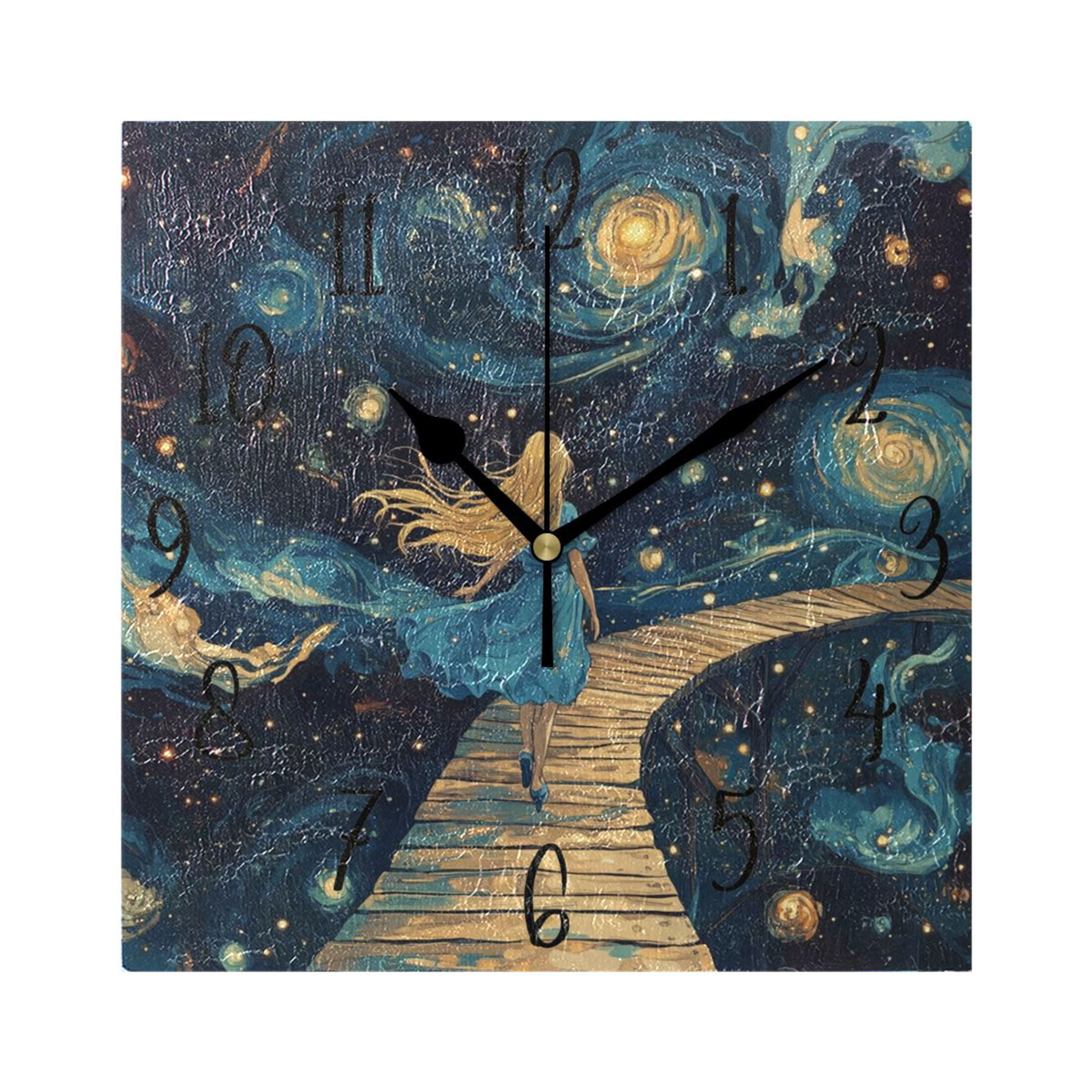 WOBOGO Endless Wooden Bridge Wall Clock 7.78 Inch Battery Operated ...