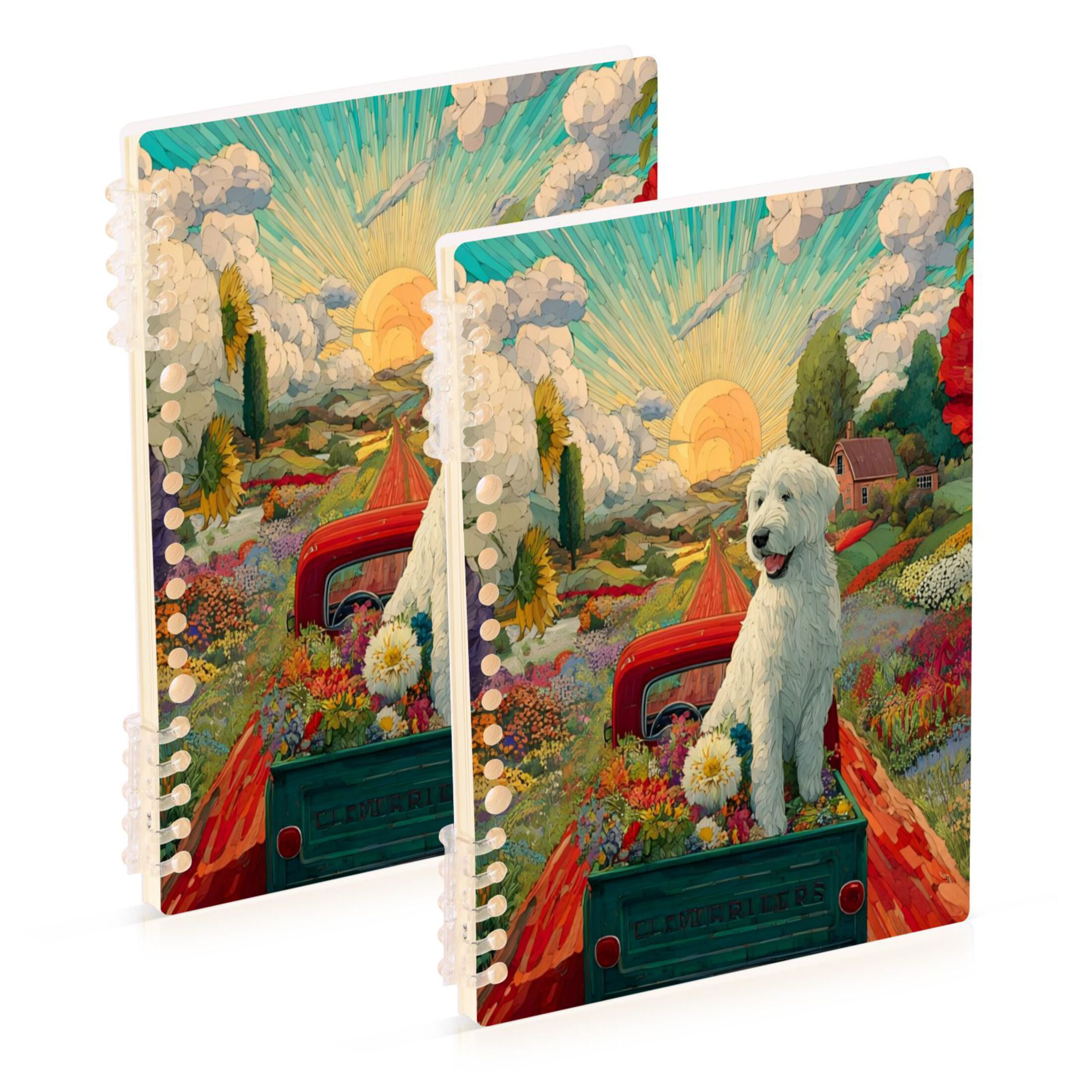 WOBOGO English Sheepdog Notebook College Horizontal Grid Paper Ink ...