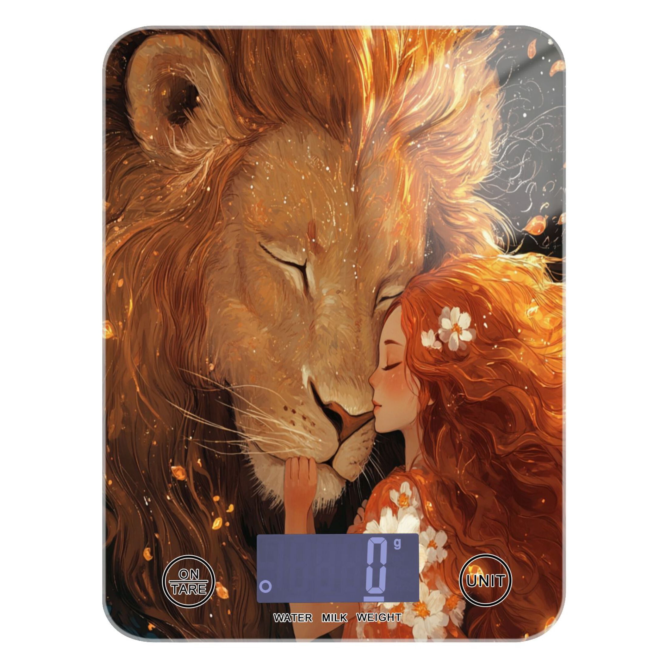 WOBOGO Enormous Lion Curly Red Hair Lass Kitchen Scale Digital Gram and ...
