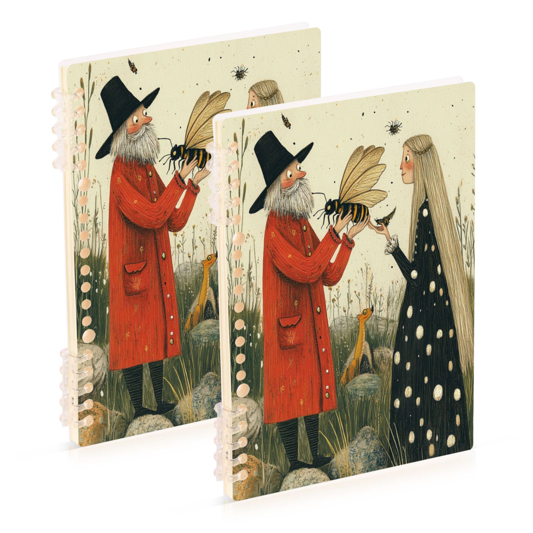 WOBOGO Entomologist Notebook College Horizontal Grid Paper Ink Spill ...