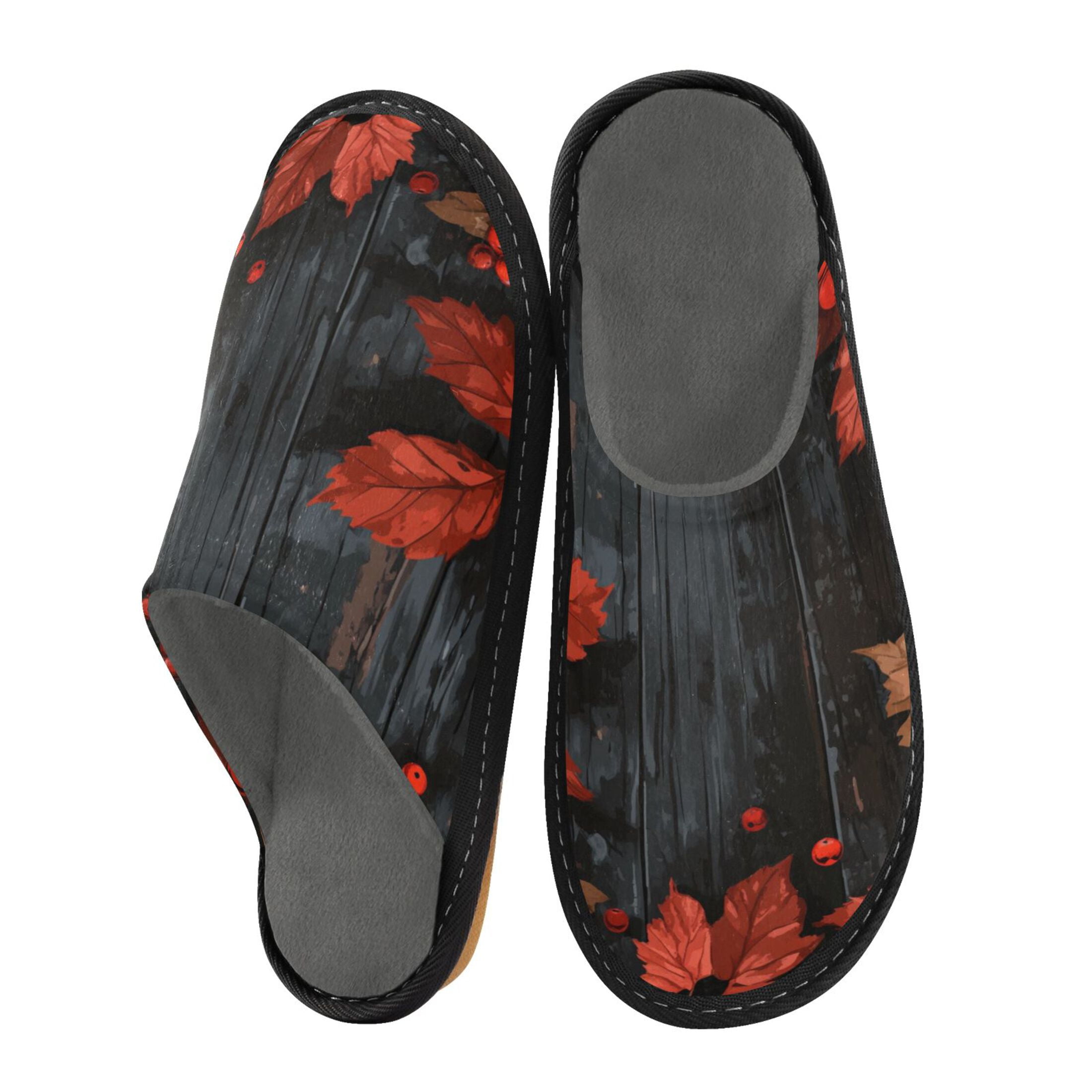 WOBOGO Fallen Leaves Indoor Slippers Midsole Selected Thickened Memory ...