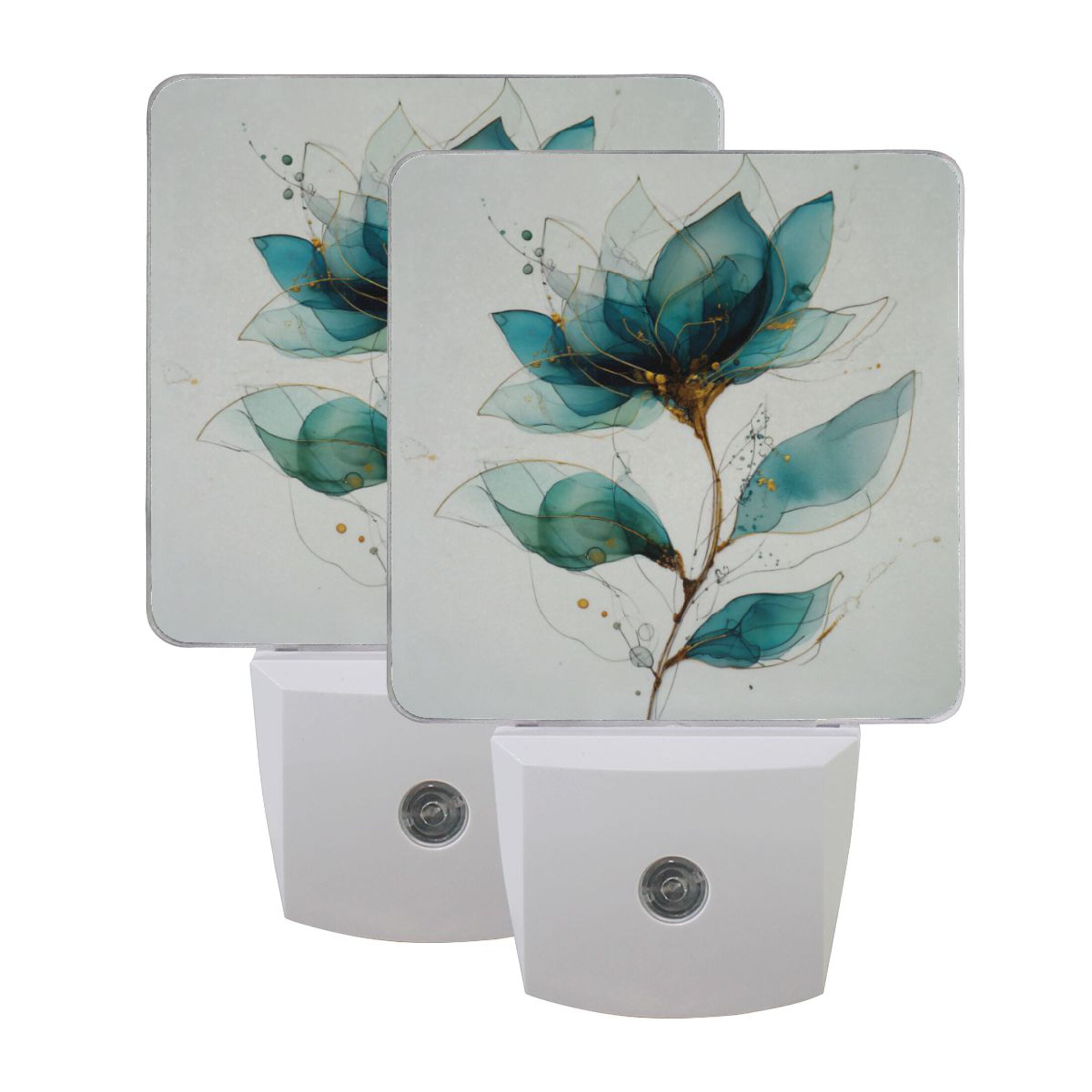 WOBOGO Fantasy Flower LED Night Light 2 Pcs Set 0.5 Watt Wall Plug in ...