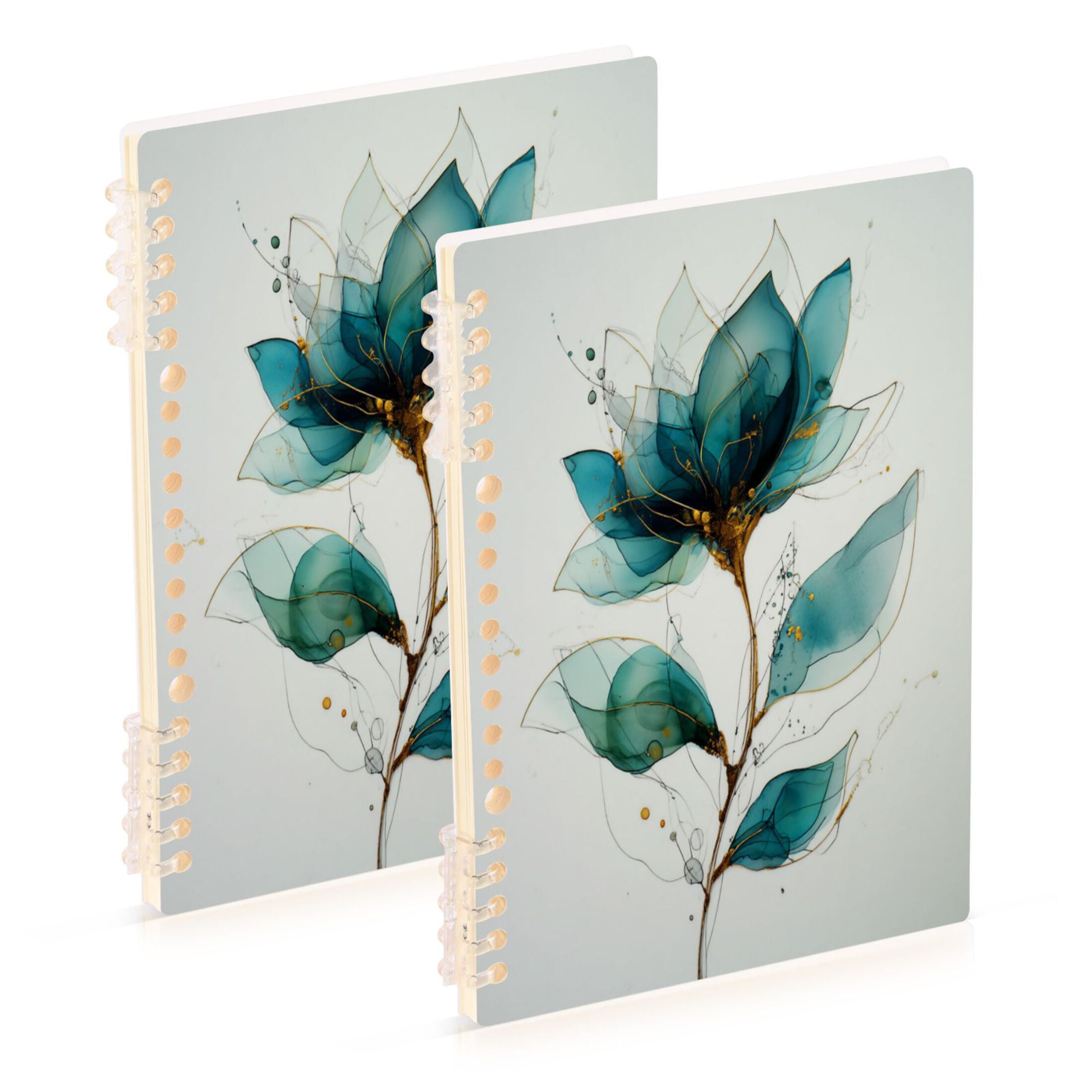 WOBOGO Fantasy Flower Notebook College Horizontal Grid Paper Ink Spill ...