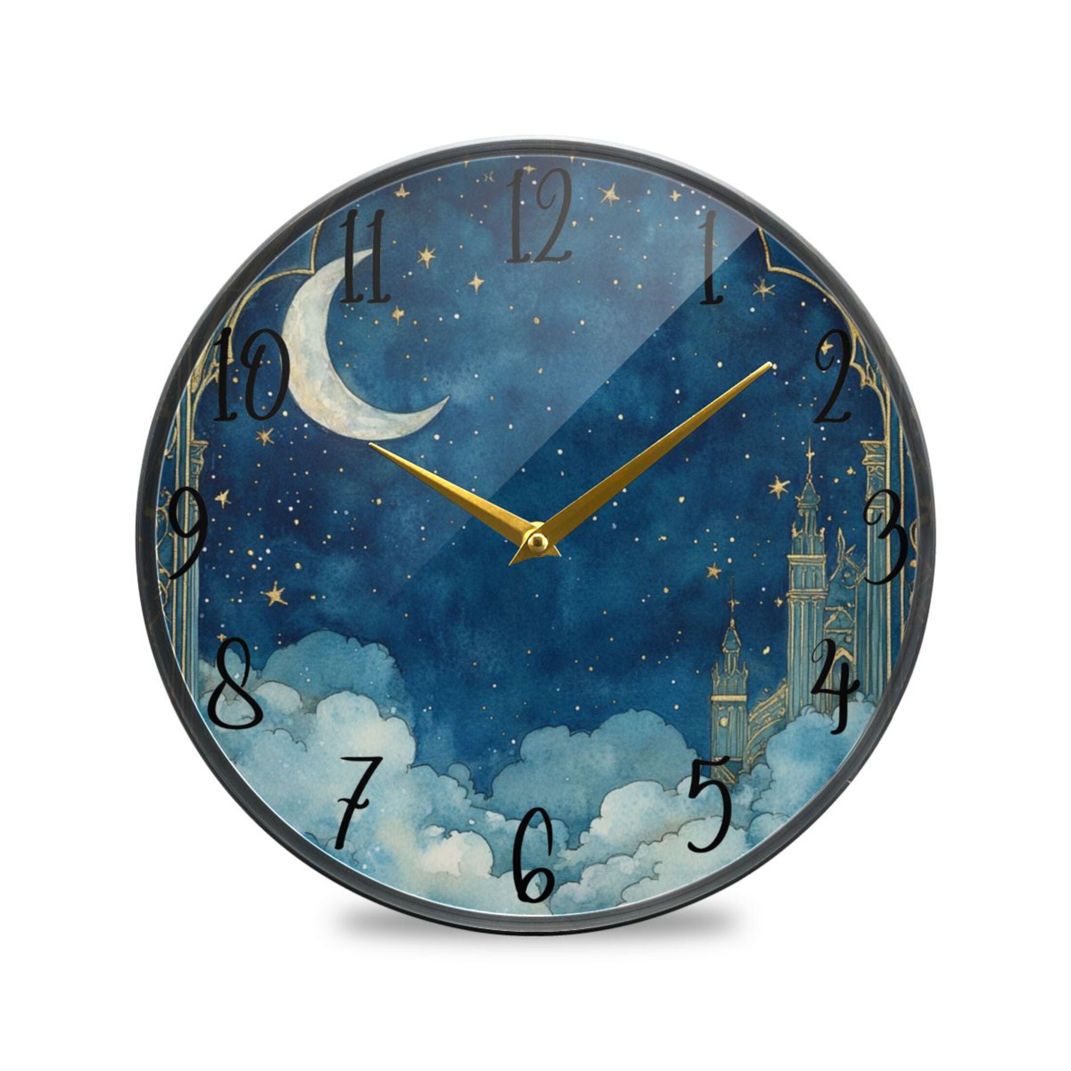 WOBOGO Fantasy Palace Acrylic Wall Clock Battery Operated 9.5in Silent ...