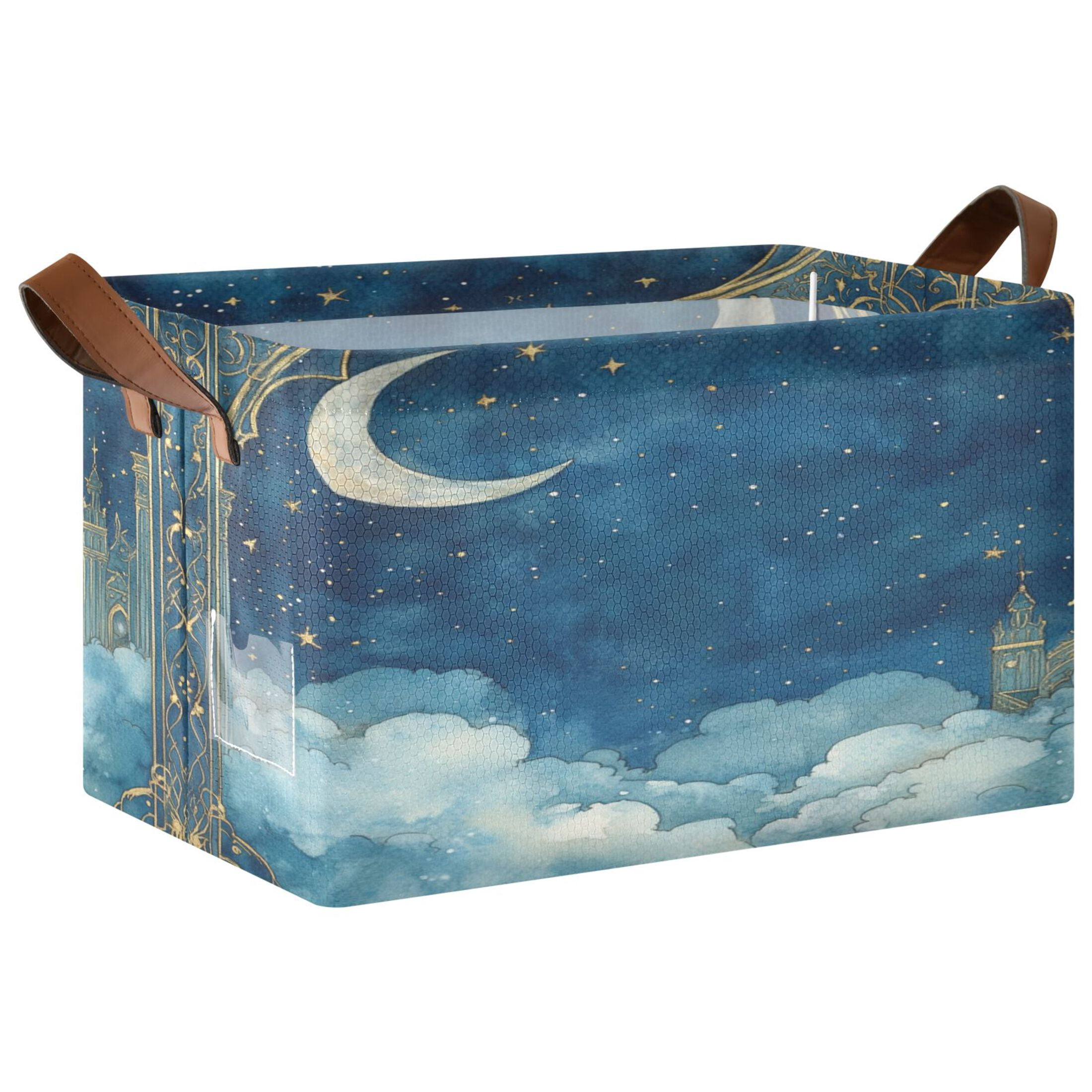 WOBOGO Fantasy Palace Storage Basket 16.9×11.4×10in Collapsible ...