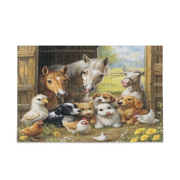 WOBOGO Farm Animals Puzzle Challenge 1000 Piece Jigsaw Suitable for ...