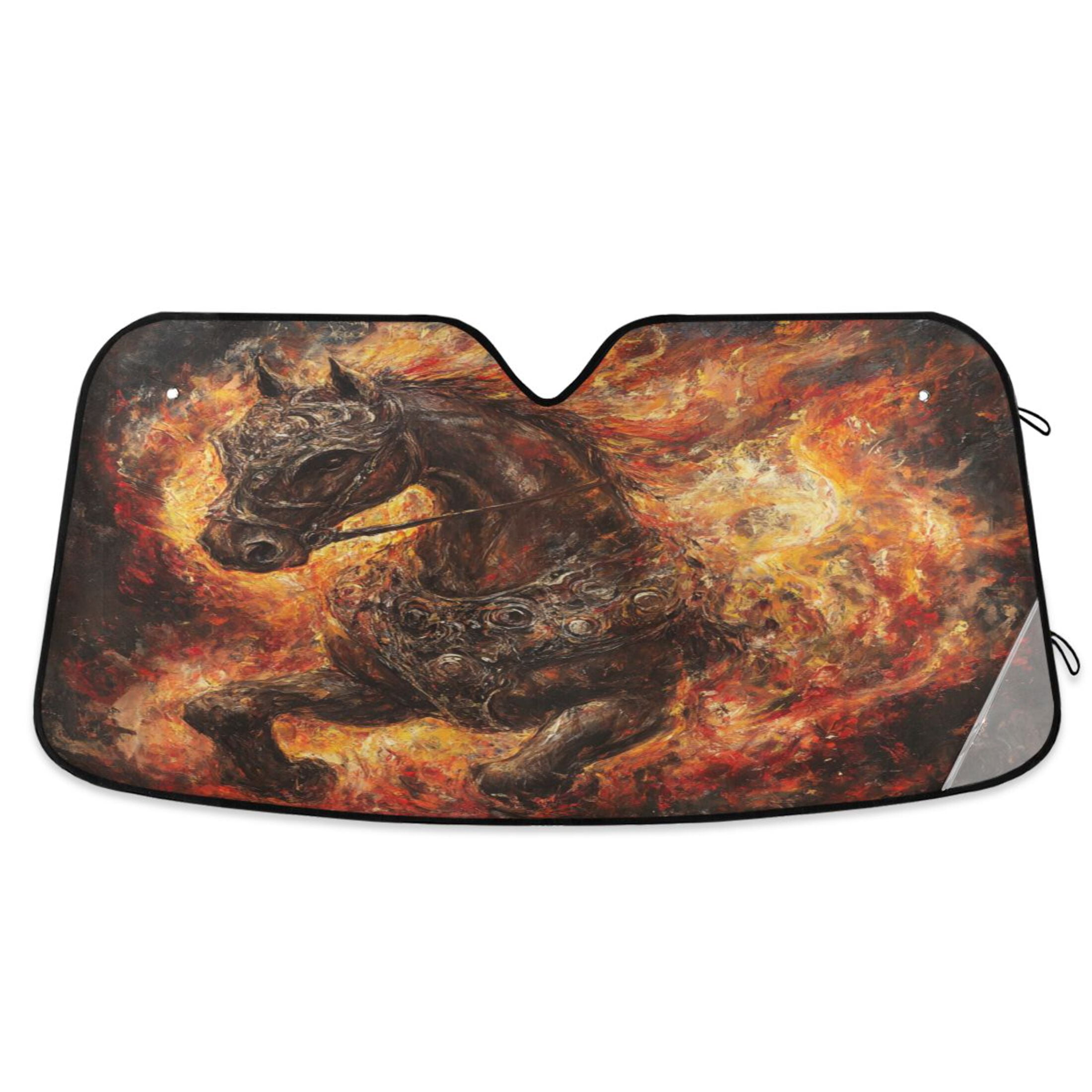 WOBOGO Fiery Warrior Horse Car Windshield Sunshades Autopilot ...