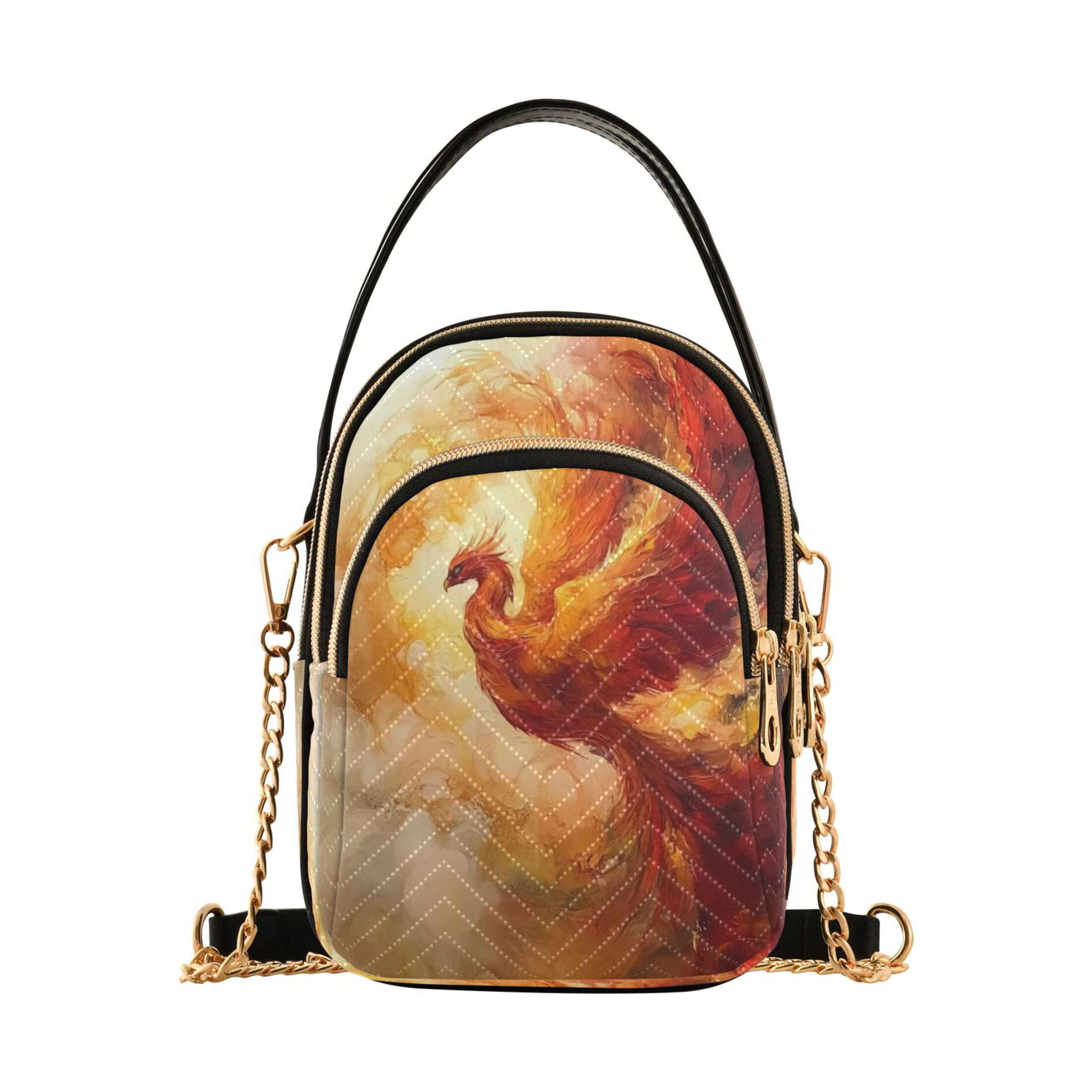 WOBOGO Fire Phoenix Pattern Ladies Chain Shoulder Bag Fashion Designer ...