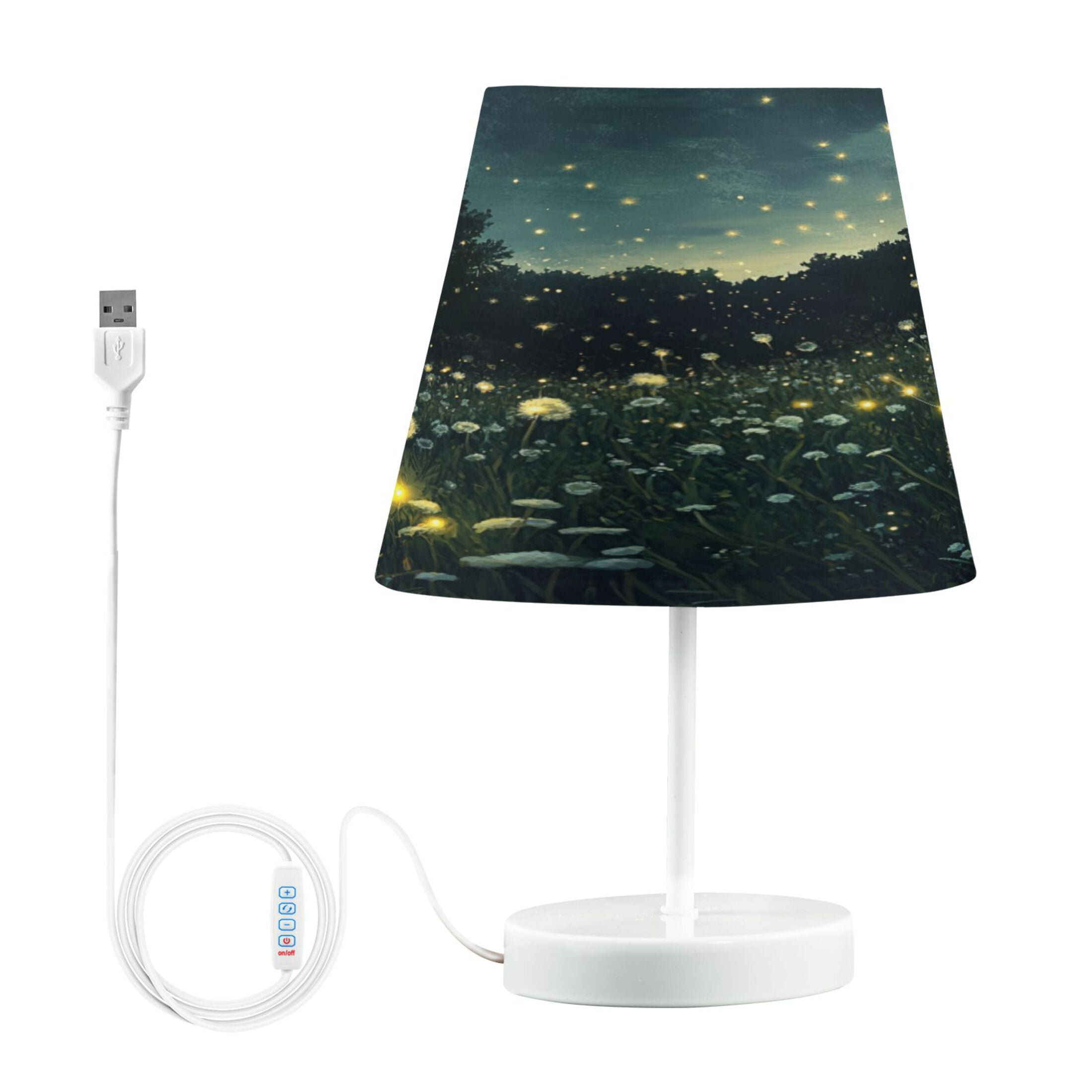 WOBOGO Fireflies in Dandelions Table Lamps Bedroom 3-Speed Dimmable ...