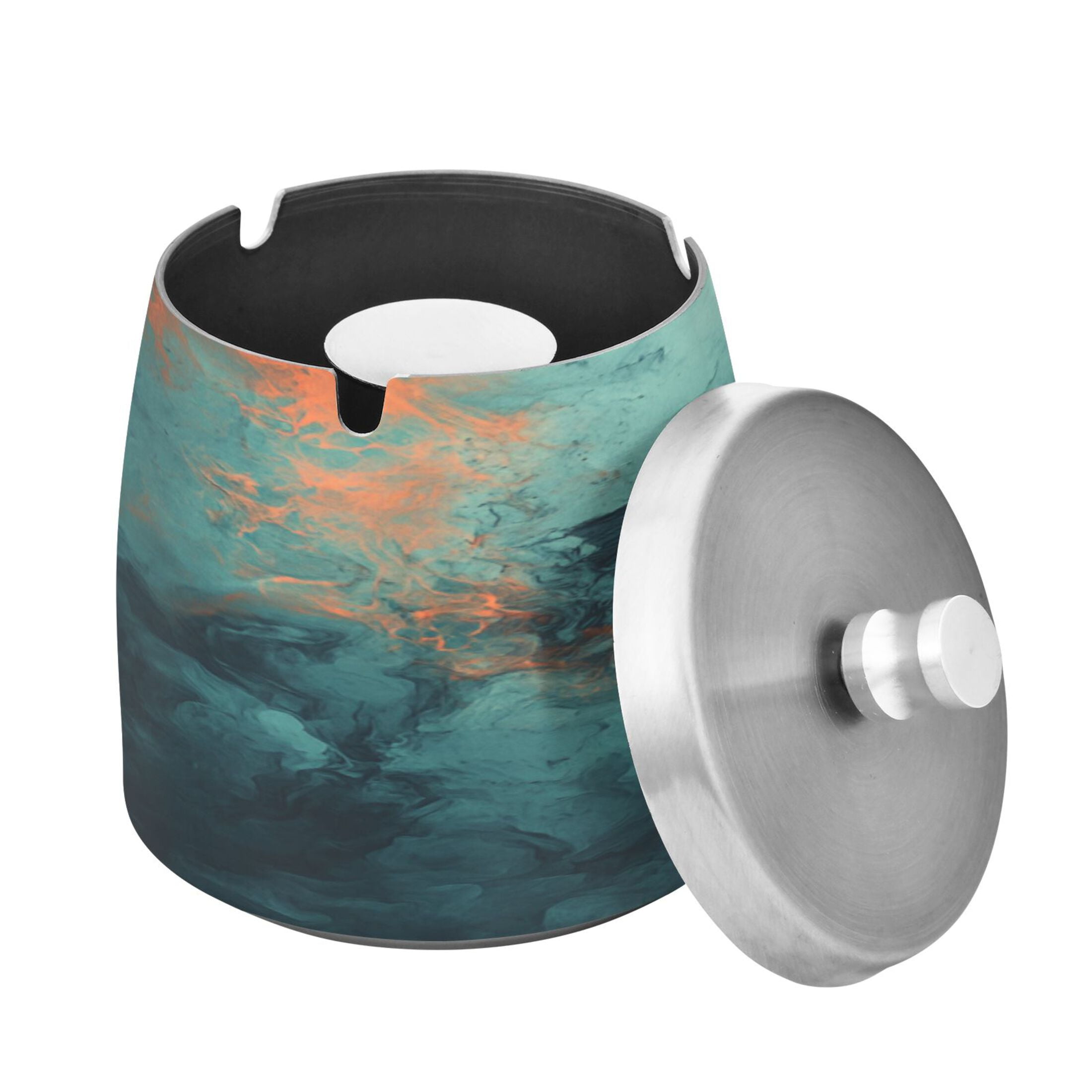 WOBOGO Fish Of The Deep Ashtray with Lid Stainless Steel Smokeless ...