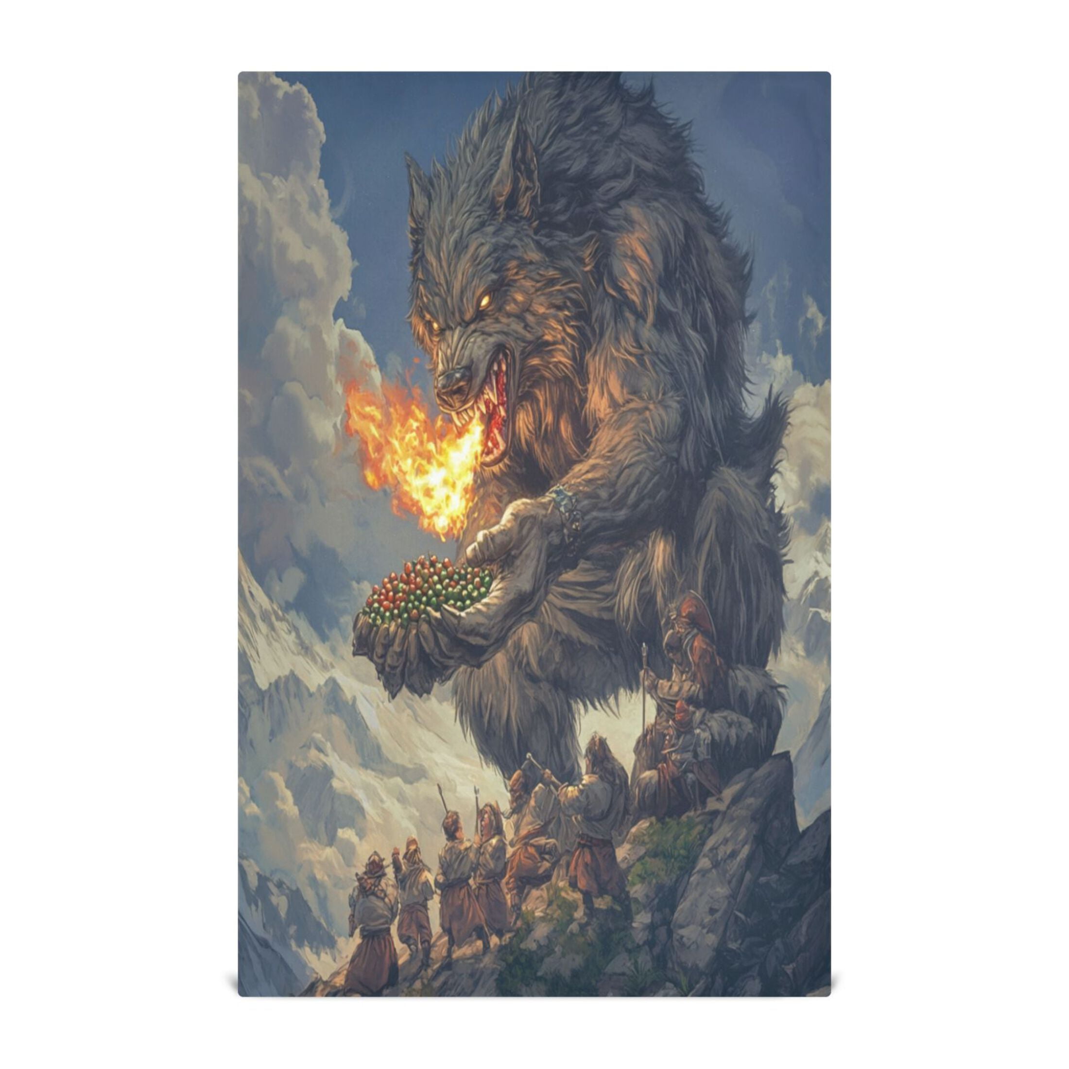 WOBOGO Flaming Giant Werewolf Pattern Kitchen Towel 1 Piece Large ...