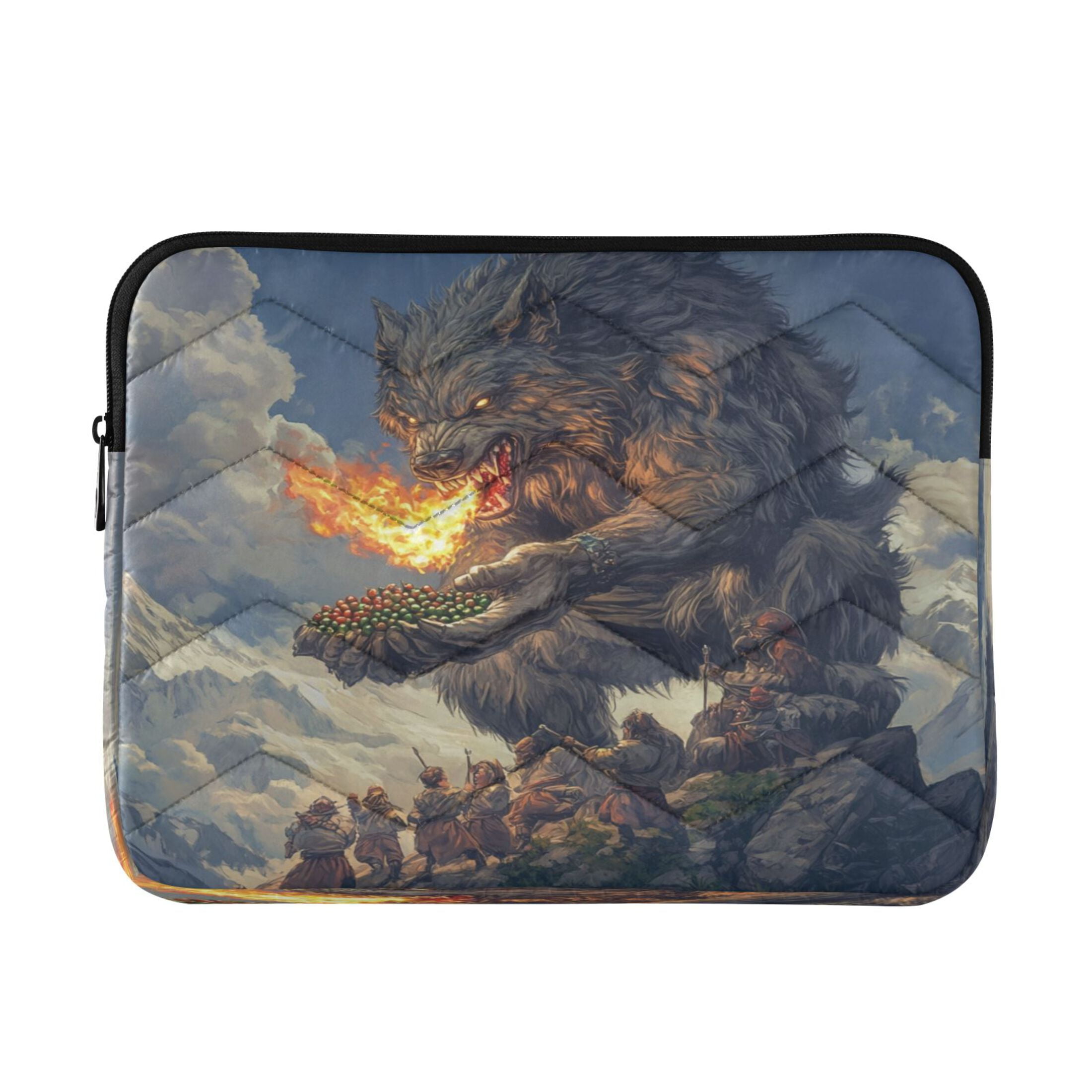 WOBOGO Flaming Giant Werewolf Pattern Laptop Sleeve 13.4 inch ...
